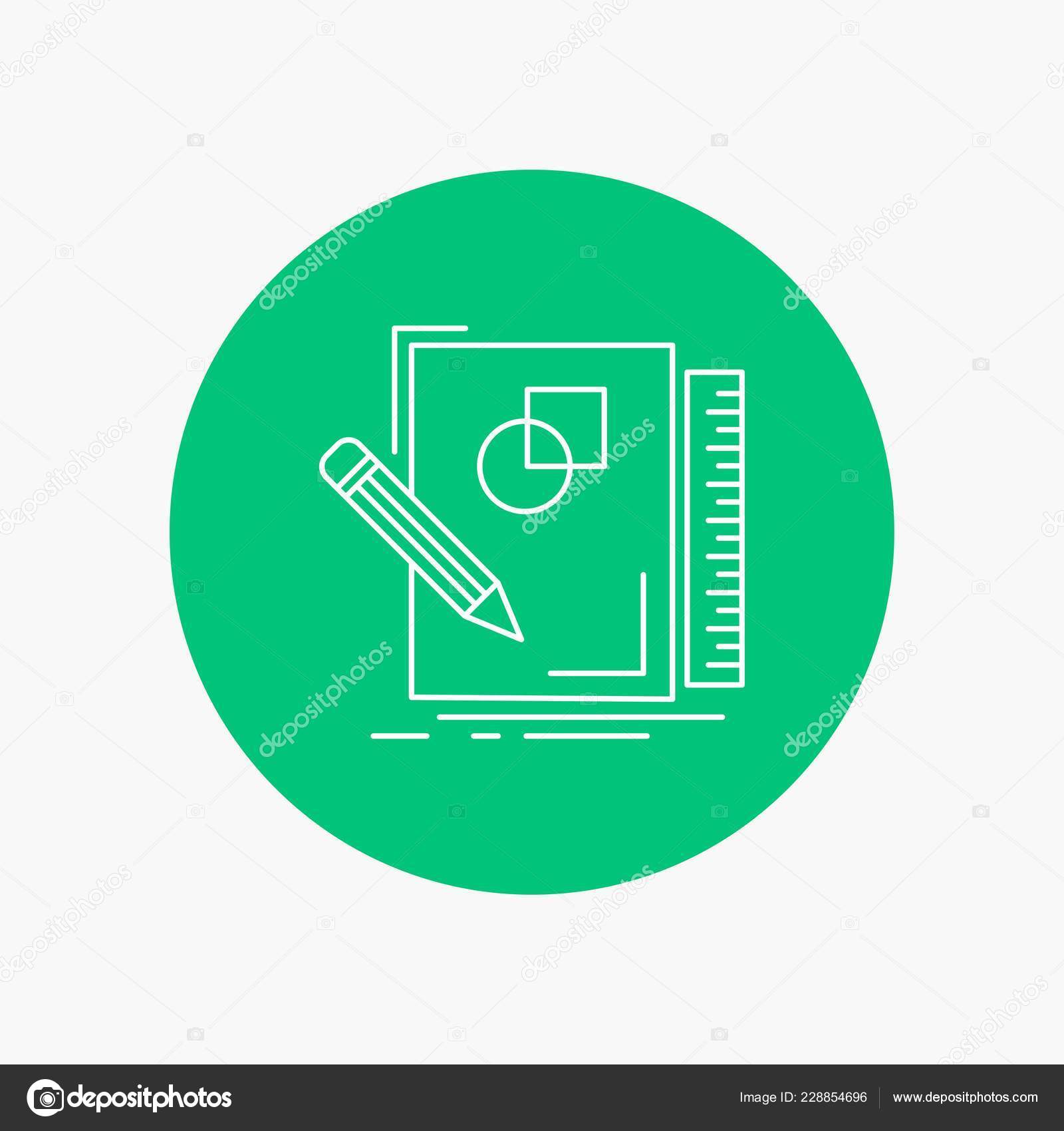 Sketch Sketching Design Draw Geometry White Line Icon Circle Background Stock Vector by ©Flatart ...