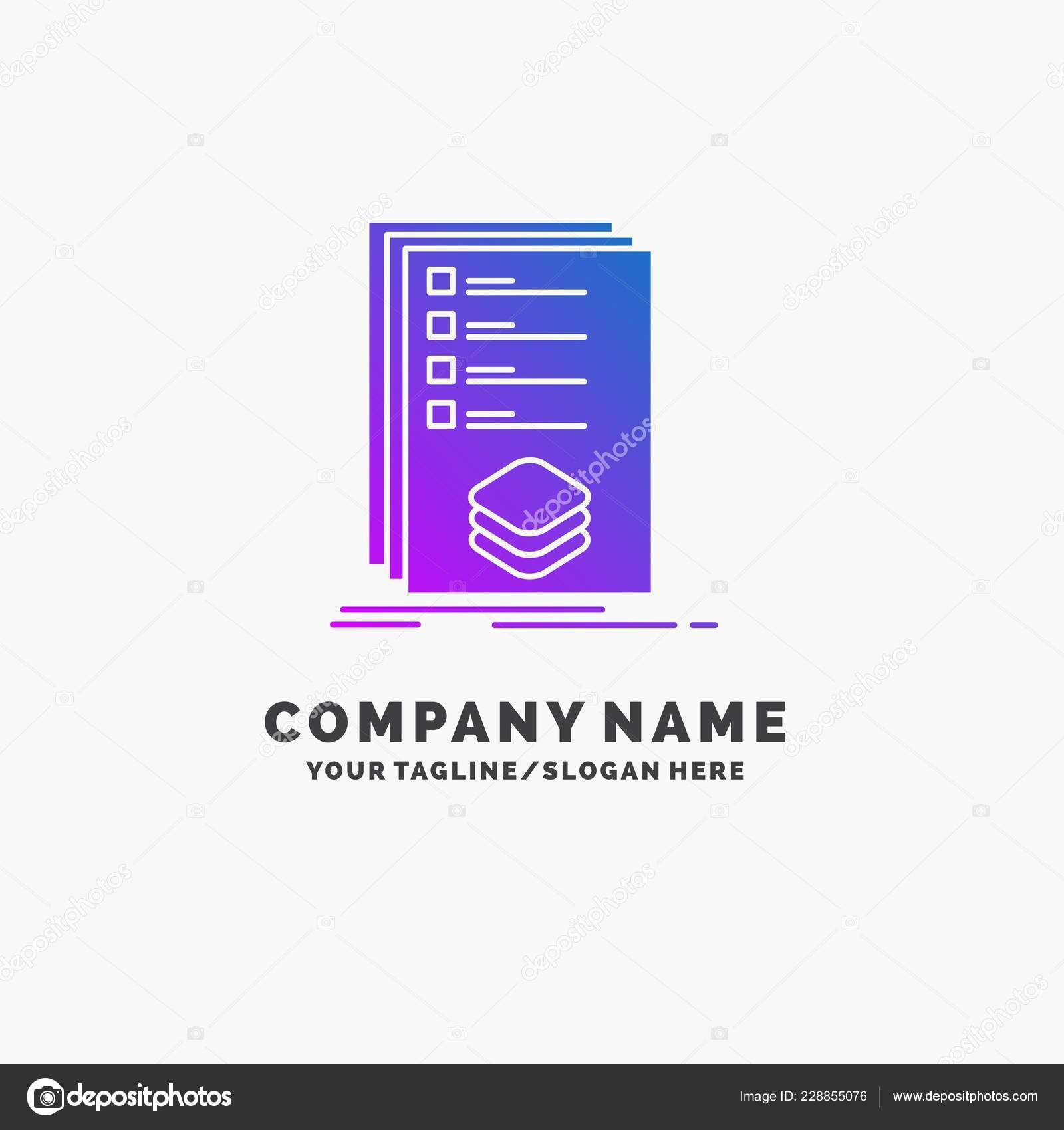 Categories Check List Listing Mark Purple Business Logo Template Place Stock Vector by ©Flatart ...