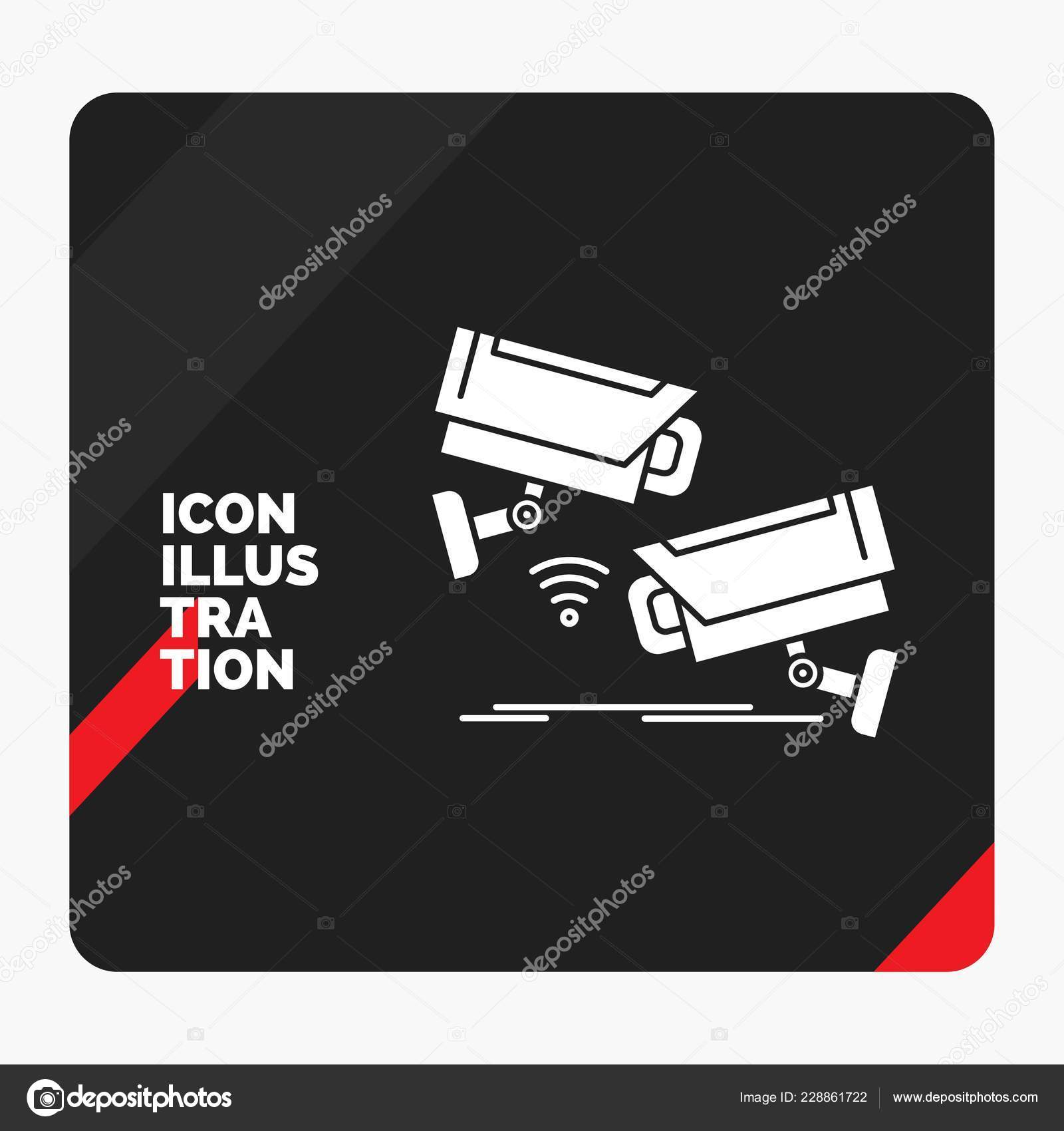 Red Black Creative Presentation Background Cctv Camera Security ...