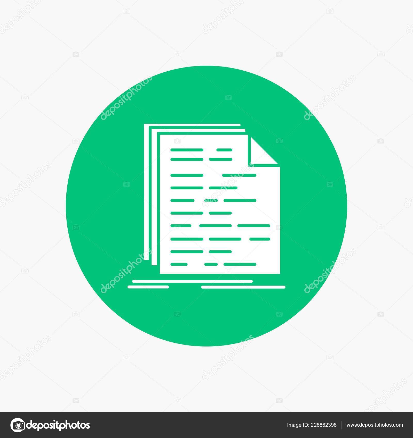 Code Coding Doc Programming Script White Glyph Icon Circle Vector Stock Vector Image By ©flatart