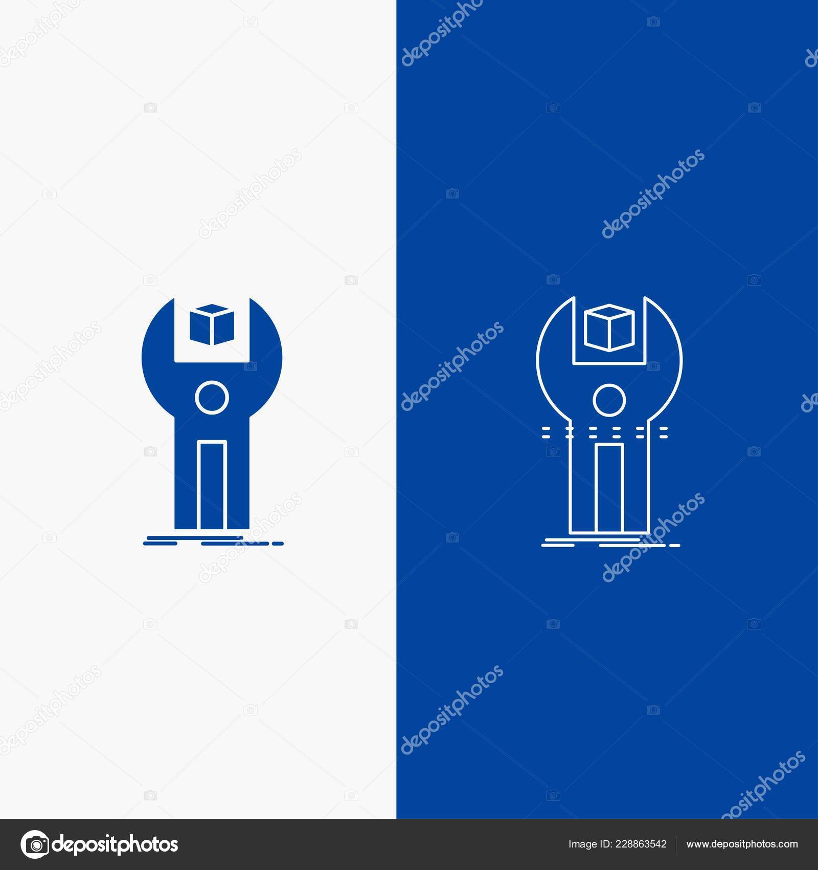 Sdk App Development Kit Programming Line Glyph Web Button Blue Stock Vector by ©Flatart 228863542