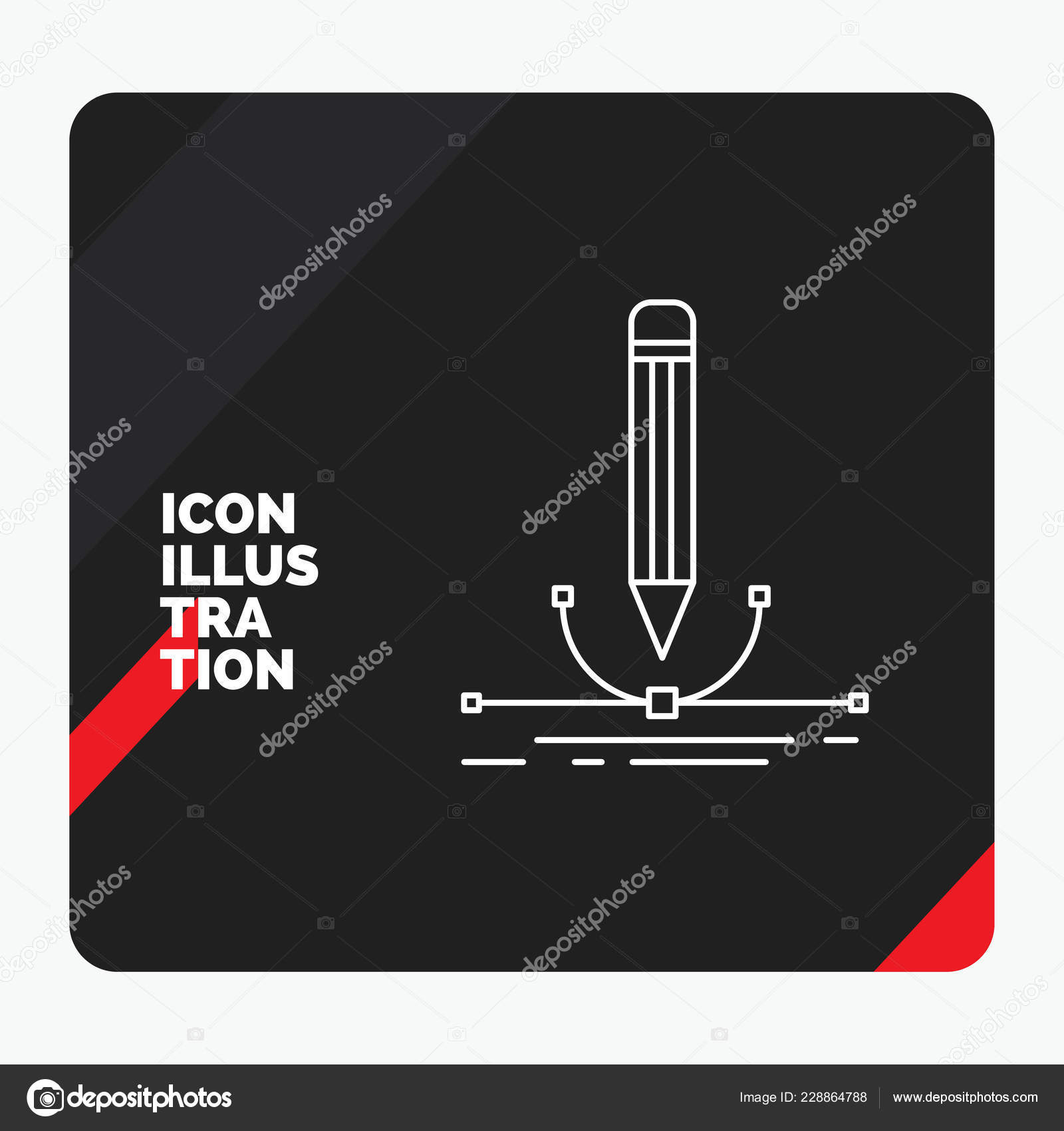 Red Black Creative Presentation Background Illustration Design Pen Graphic Draw Stock Vector by ...