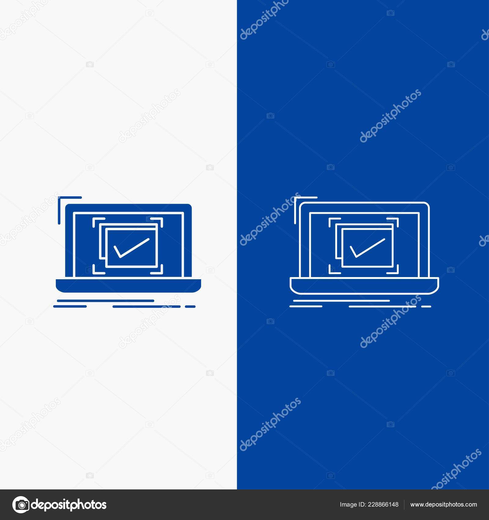 System Monitoring Checklist Good Line Glyph Web Button Blue Color Stock Vector Image by ©Flatart ...