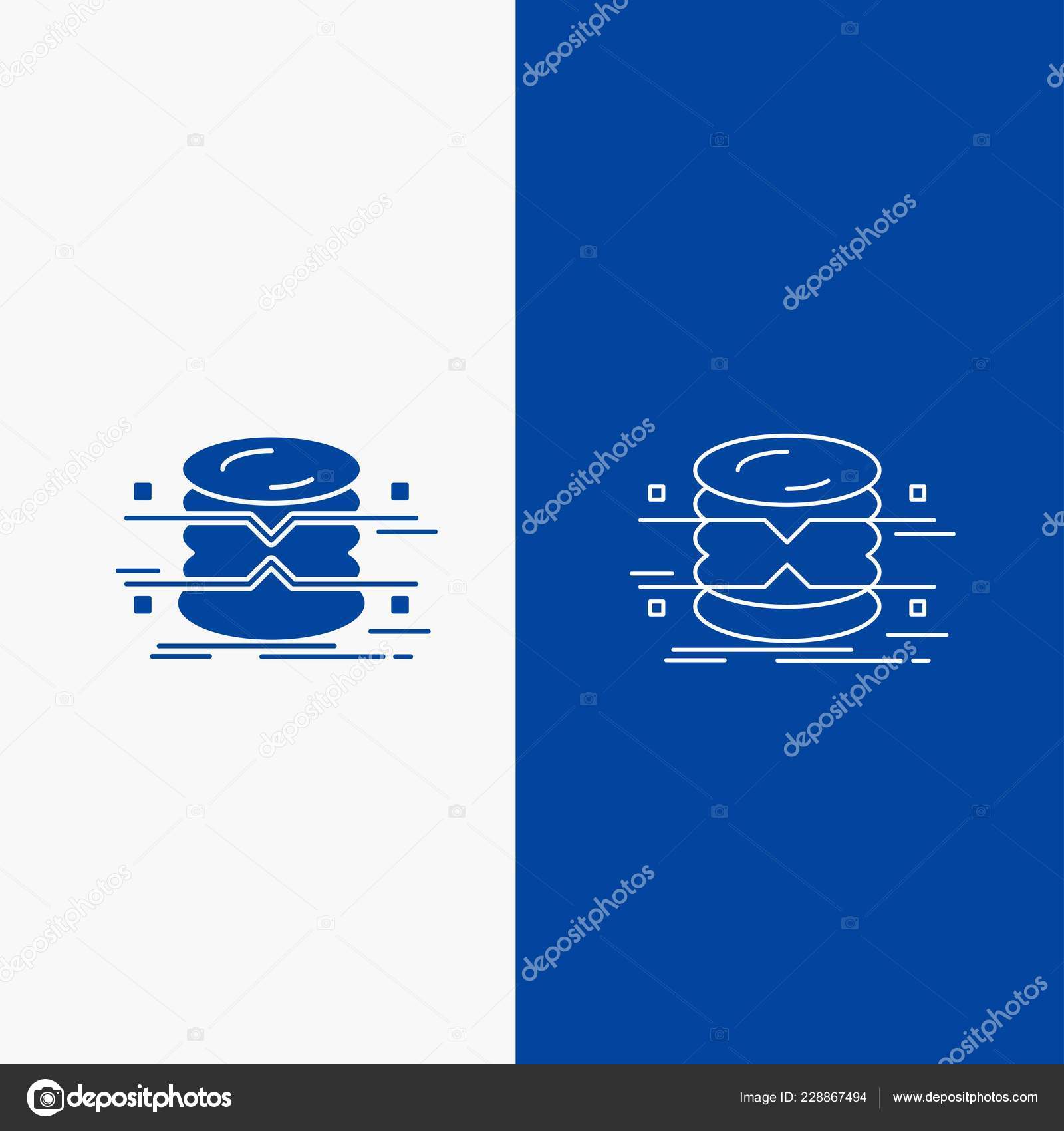 Database Data Architecture Infographics Monitoring Line Glyph Web Button Blue Stock Vector Image ...