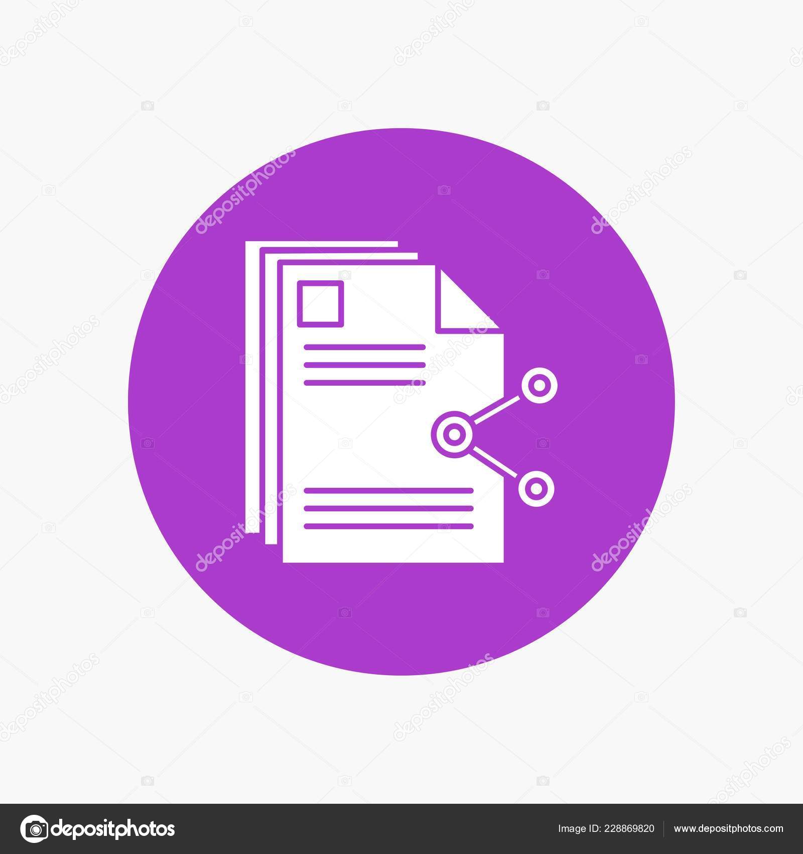 Content Files Sharing Share Document White Glyph Icon Circle Vector ... Content Files Sharing Share Document White Glyph Icon Circle Vector ...