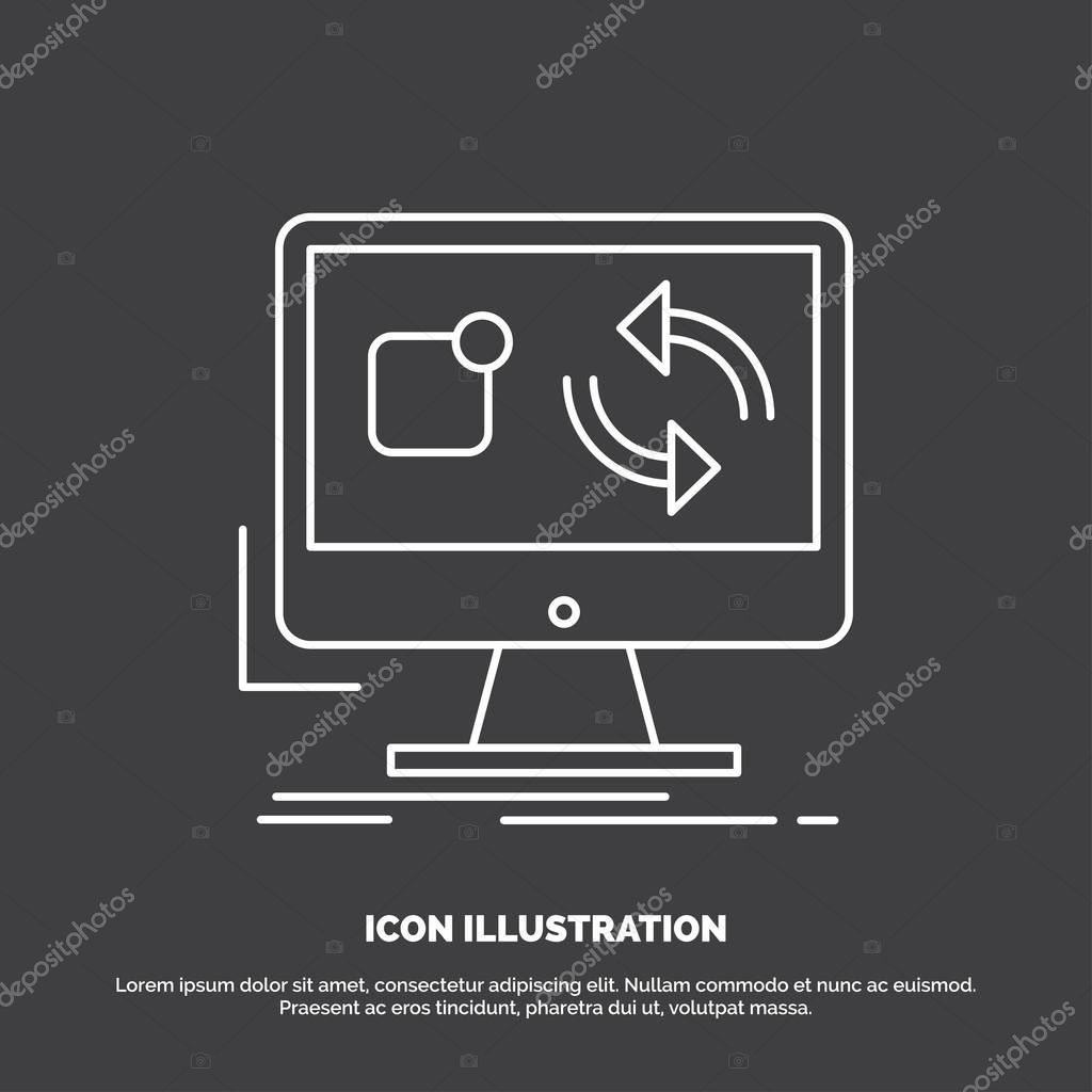 update, app, application, install, sync Icon. Símbolo vectorial de línea para UI y UX, sitio web ...