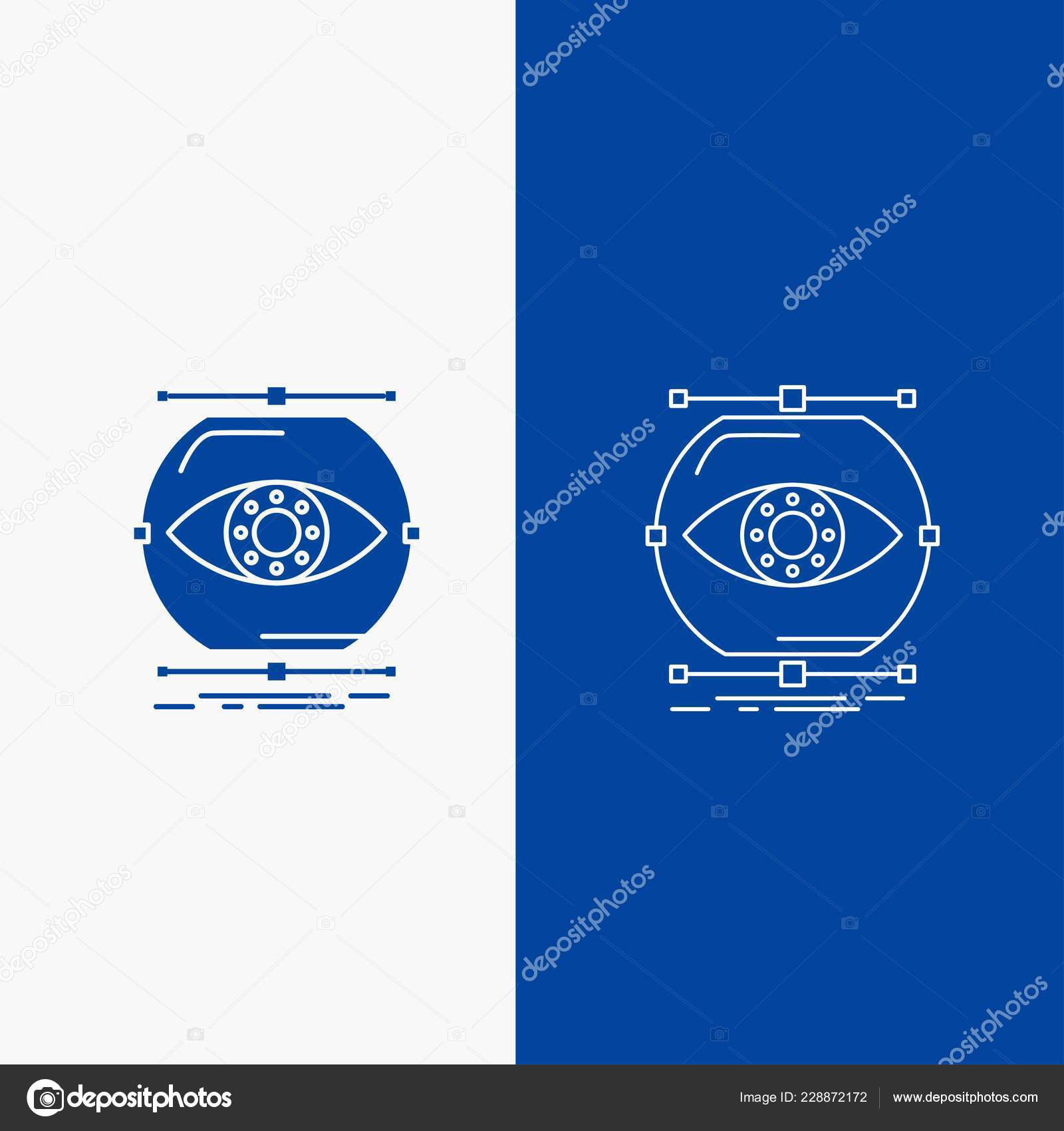 Visualize Conception Monitoring Monitoring Vision Line Glyph Web Button Blue Stock Vector Image ...