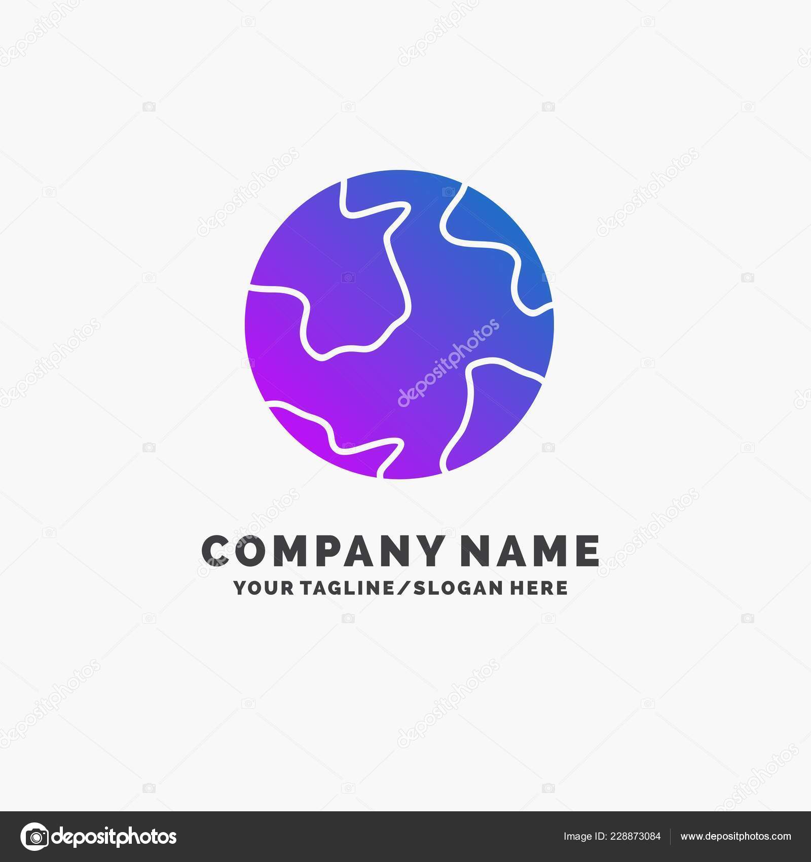 Earth Globe World Geography Discovery Purple Business Logo Template ...
