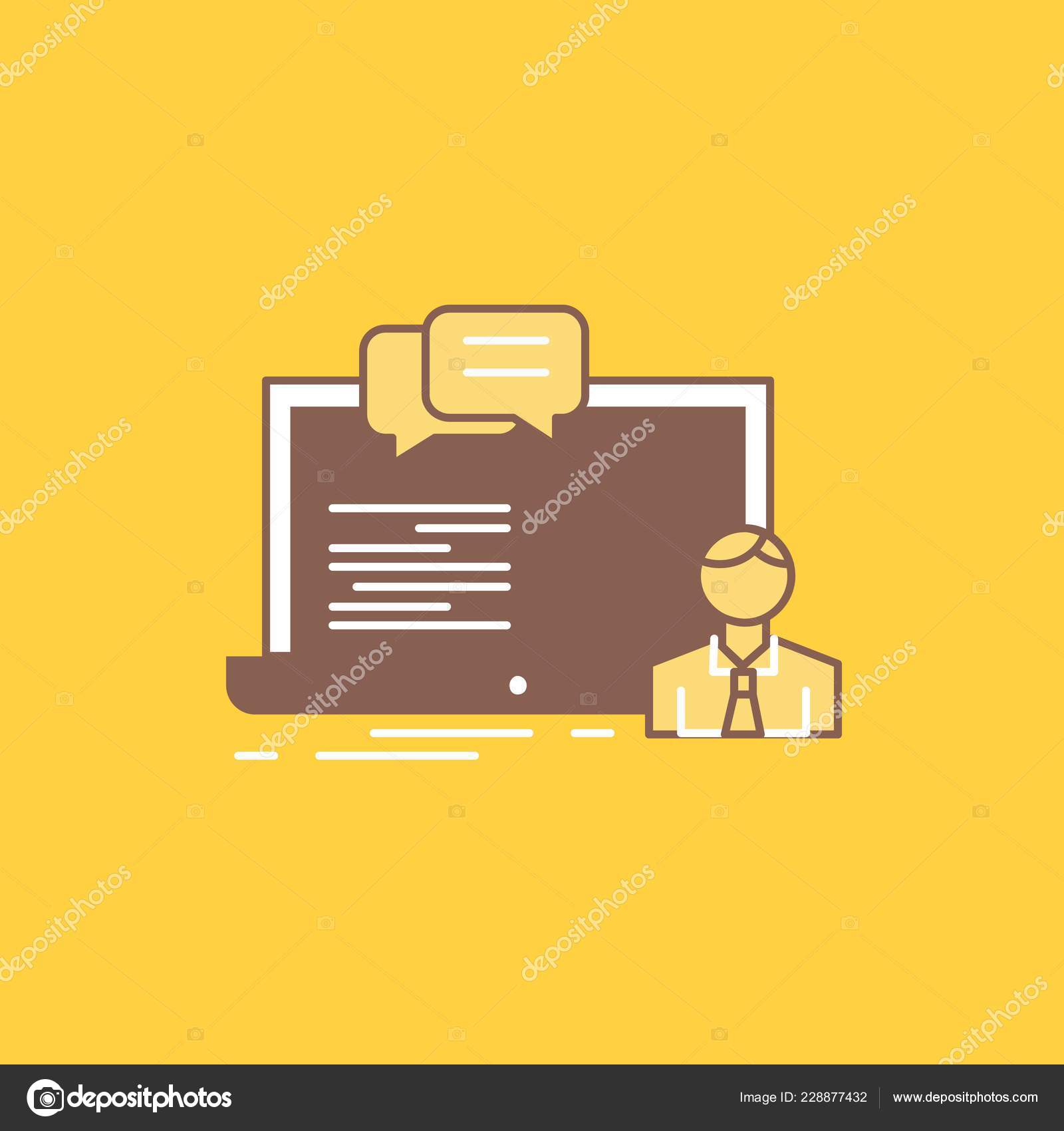 Training Course Online Computer Chat Flat Line Filled Icon Beautiful ...