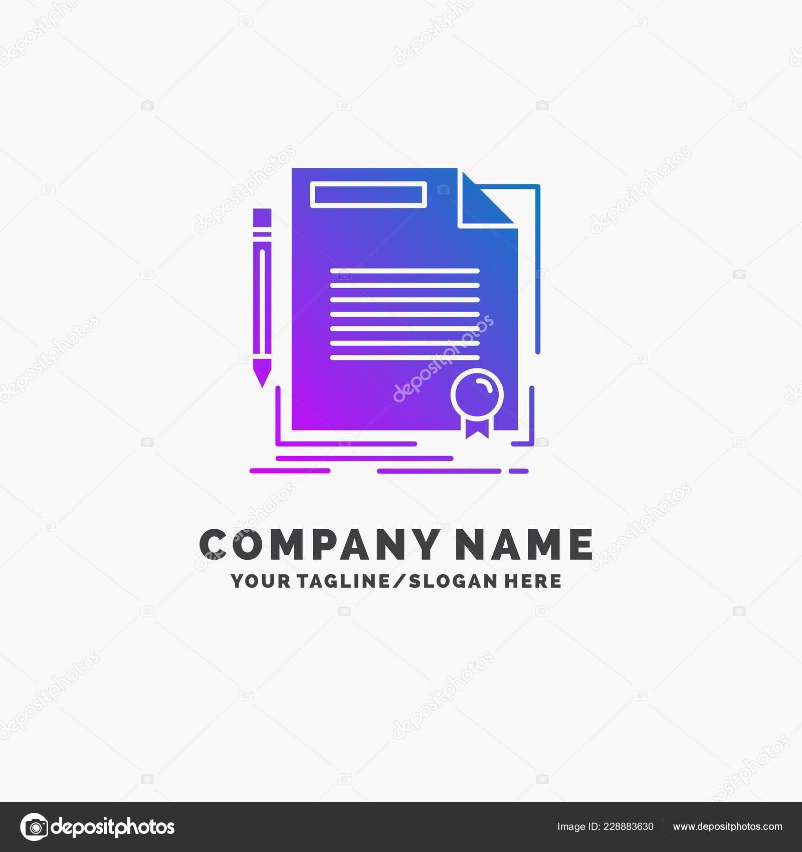 Agreement Contract Deal Document Paper Purple Business Logo Template ...