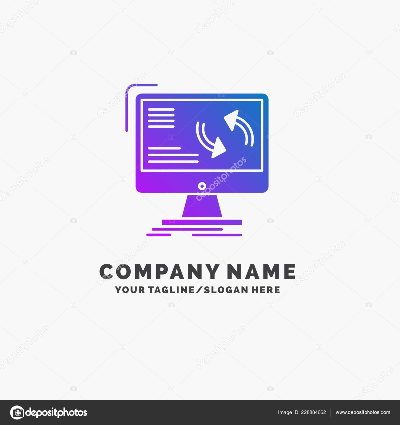 Synchronization Sync Information Data Computer Purple Business Logo Template Place Stock Vector ...