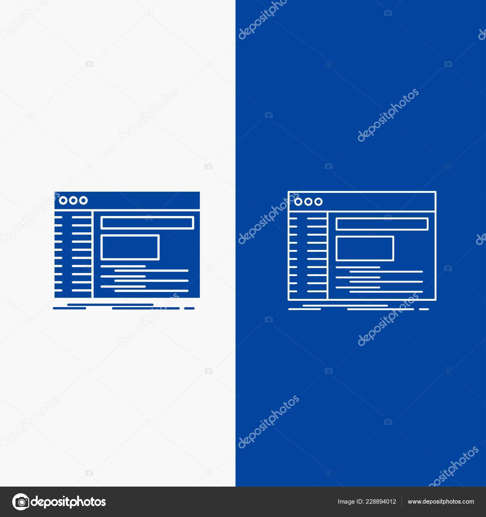 Admin Console Panel Root Software Line Glyph Web Button Blue Stock Vector Image by ©Flatart ...