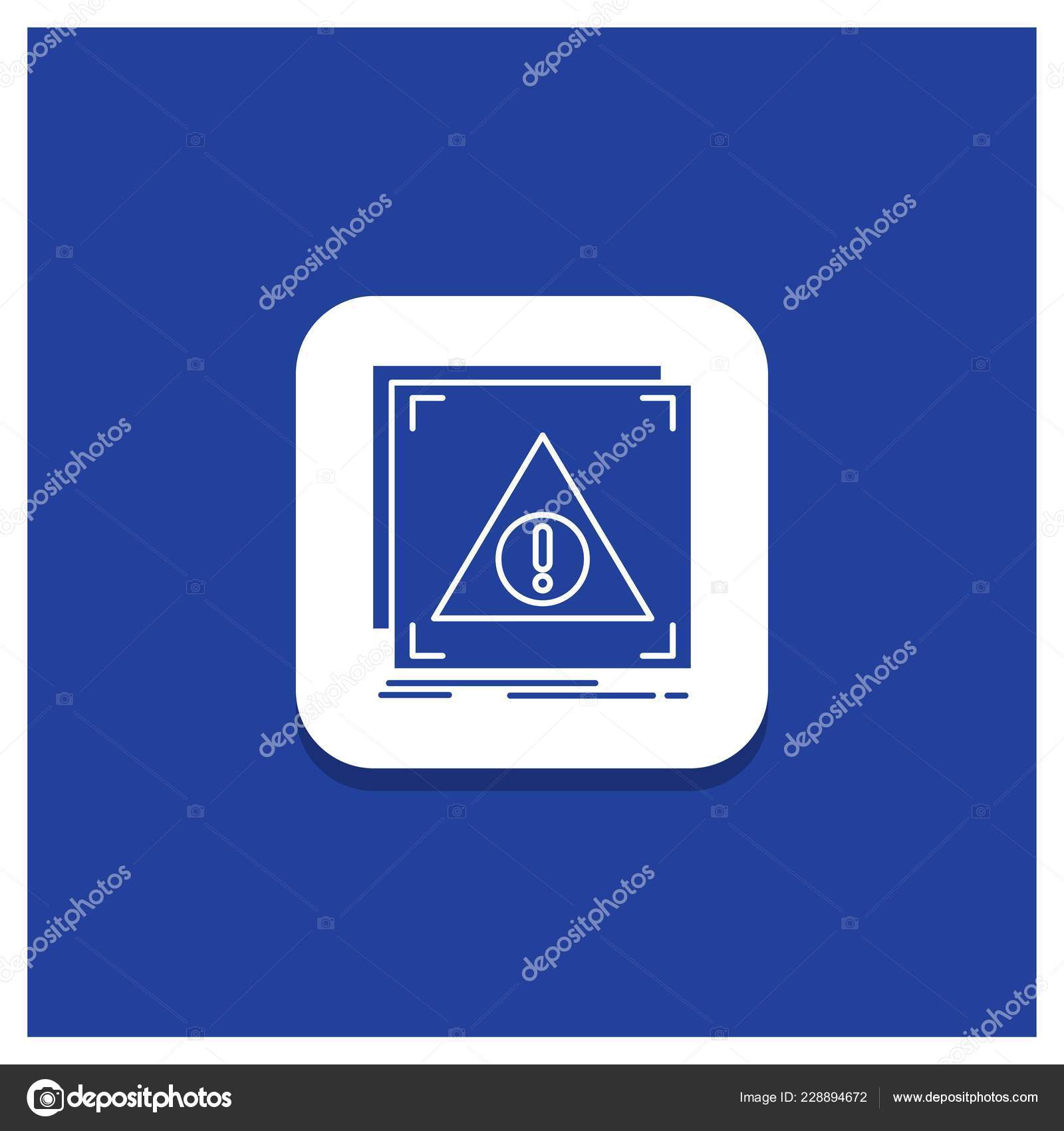 Blue Button Error Application Denied Server Alert Glyph Icon Stock Vector Image by ©Flatart ...