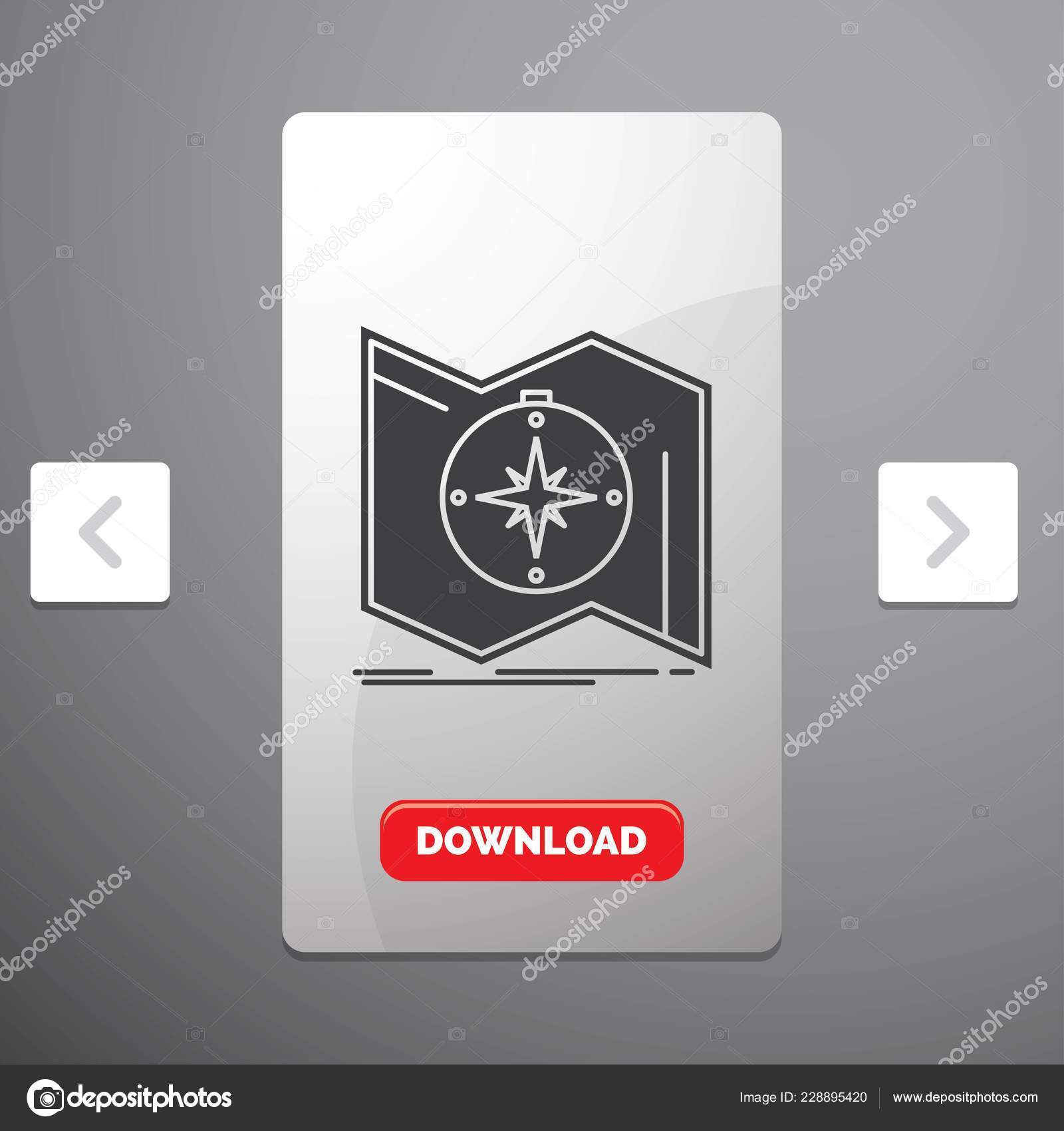 Direction Explore Map Navigate Navigation Glyph Icon Carousal ...