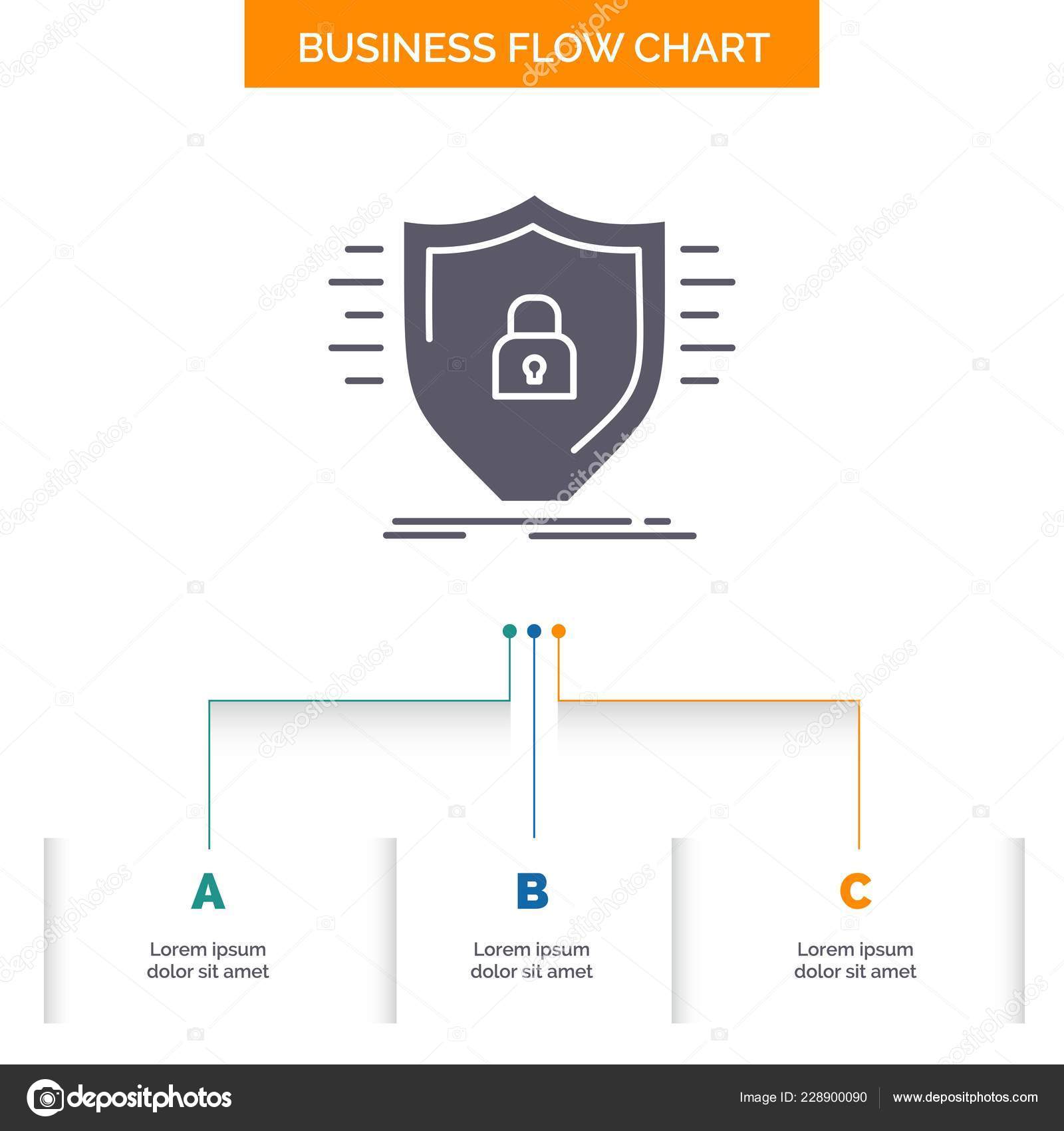 Defence Firewall Protection Safety Shield Business Flow Chart Design ...