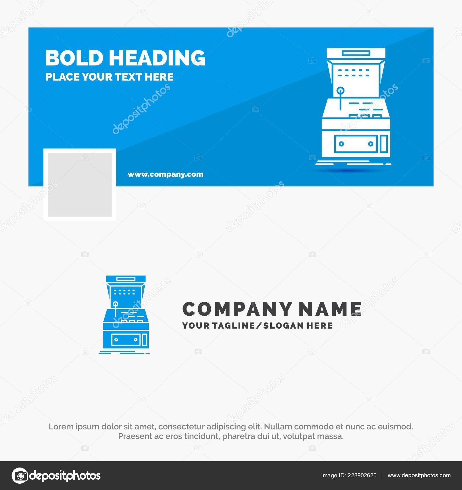 Blue Business Logo Template Arcade Console Game Machine Play Facebook ...