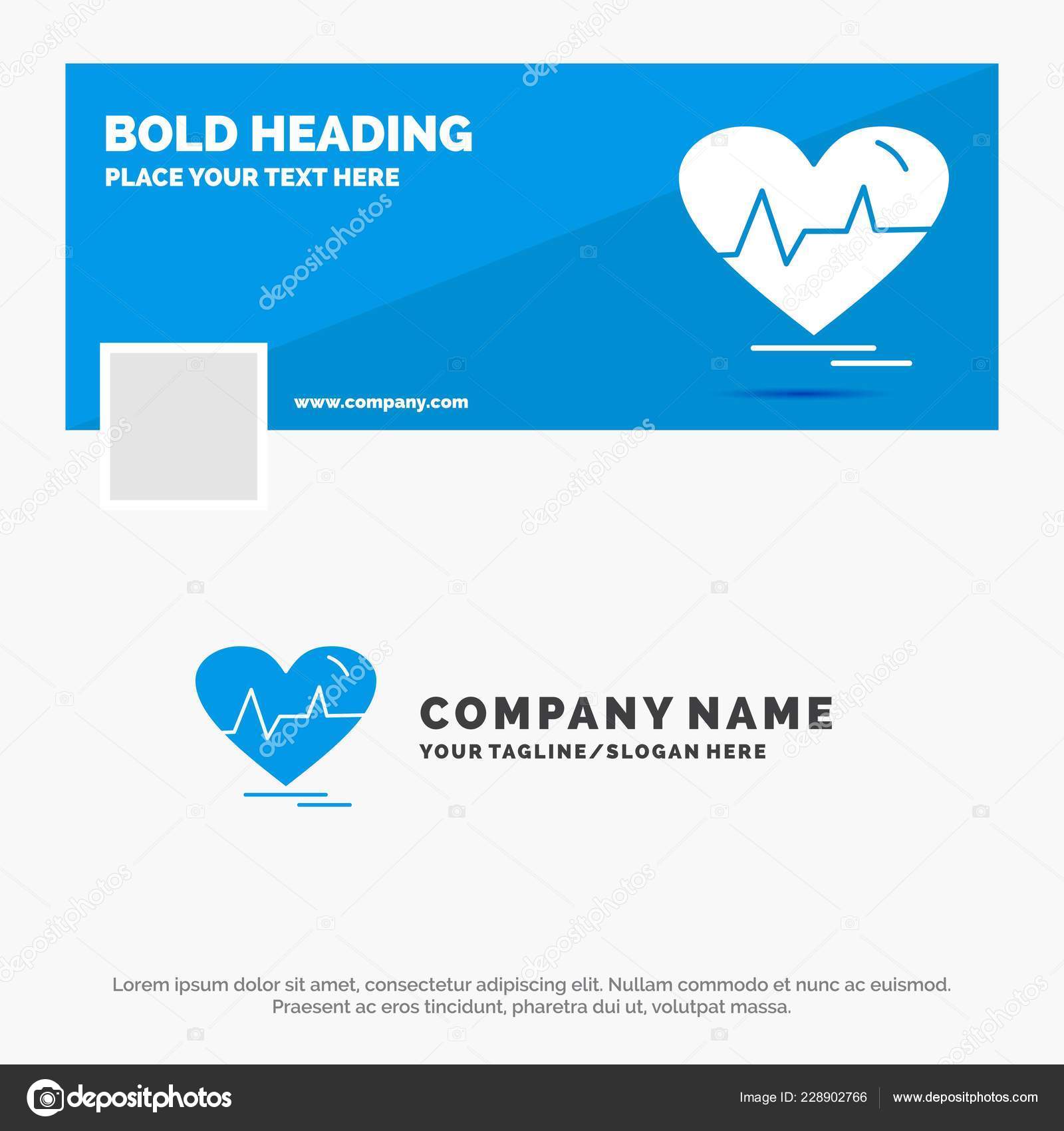 Blue Business Logo Template Ecg Heart Heartbeat Pulse Beat Facebook ...