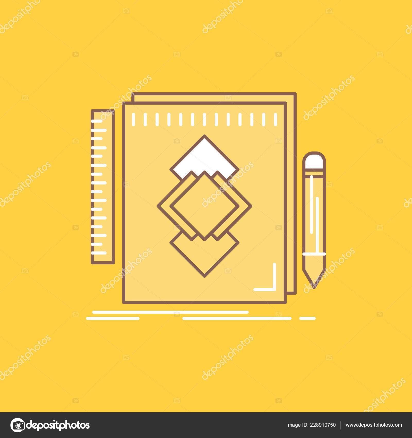 Design Tool Identity Draw Development Flat Line Filled Icon Beautiful ...