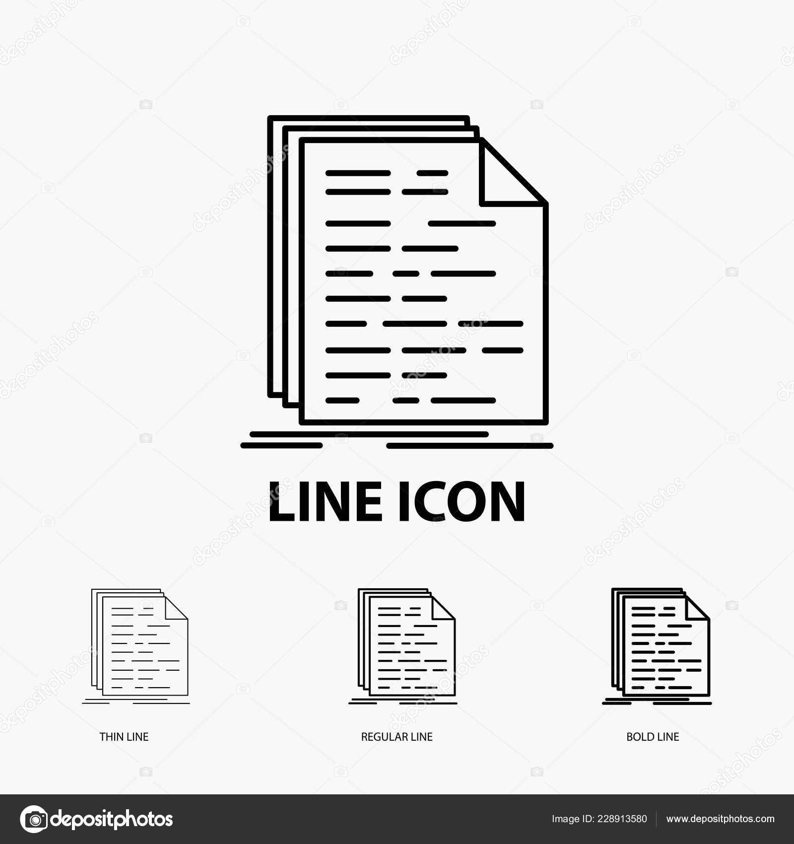 Code Coding Doc Programming Script Icon Thin Regular Bold Line Stock Vector Image By ©flatart