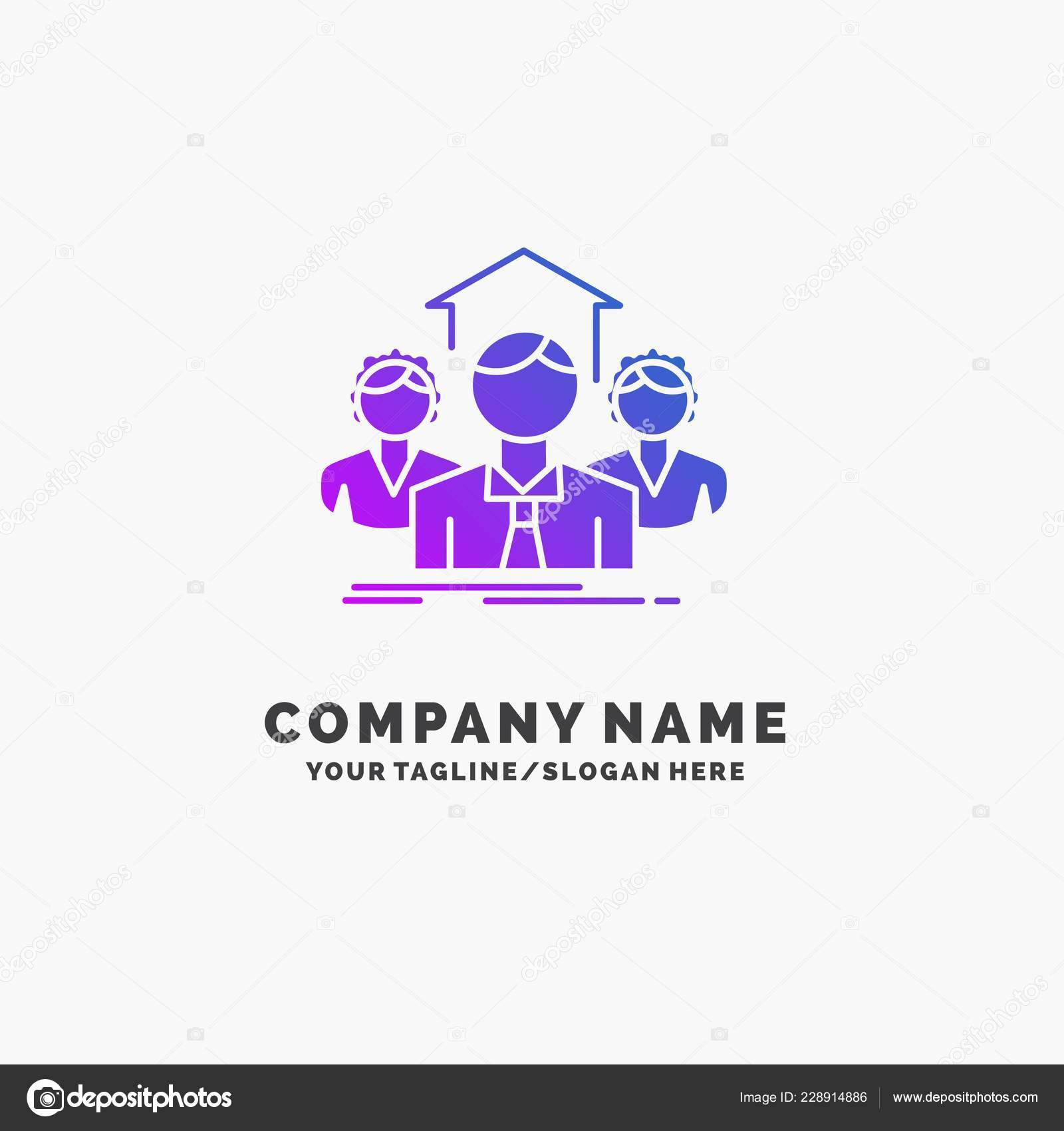 Team Business Teamwork Group Meeting Purple Business Logo Template ...