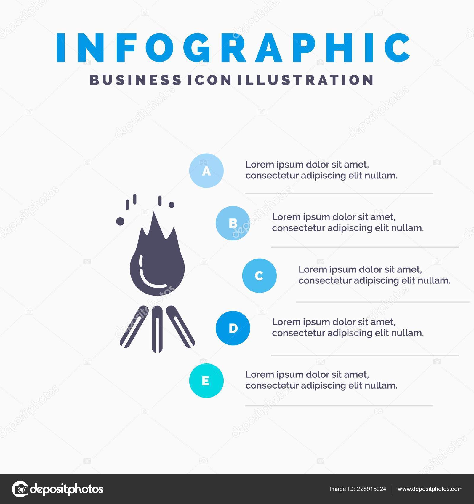 Fire Flame Bonfire Camping Camp Infographics Template Website ...