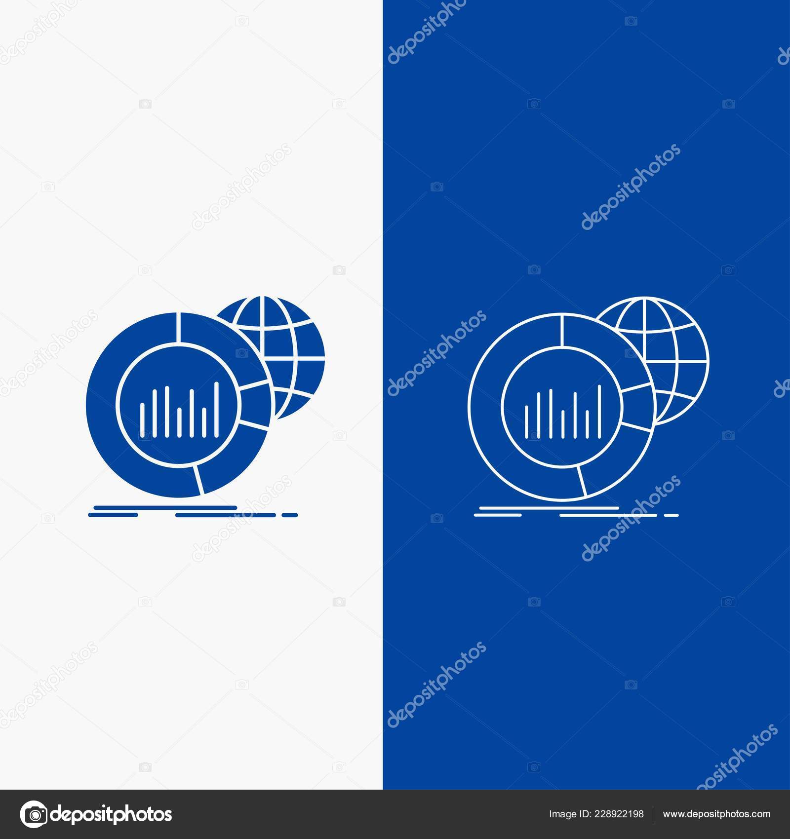 Big Chart Data World Infographic Line Glyph Web Button Blue Stock Vector by ©Flatart 228922198