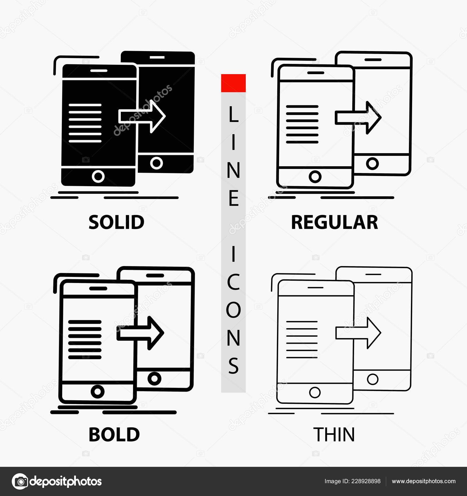 Data Sharing Sync Synization Syncing Icon Thin Regular Bold Line Vector de stock por ©Flatart ...