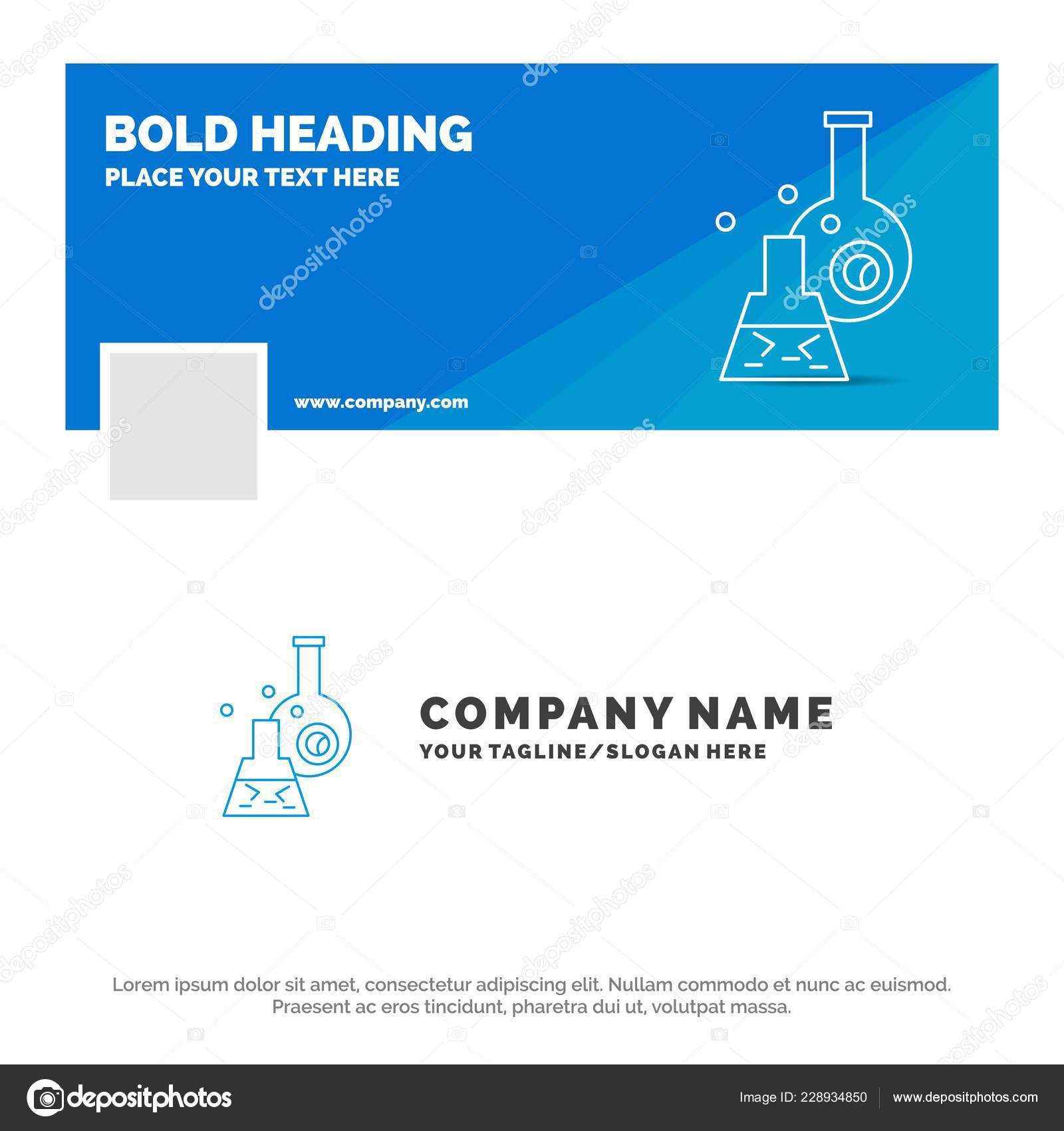 Blue Business Logo Template Beaker Lab Test Tube Scientific Facebook ...