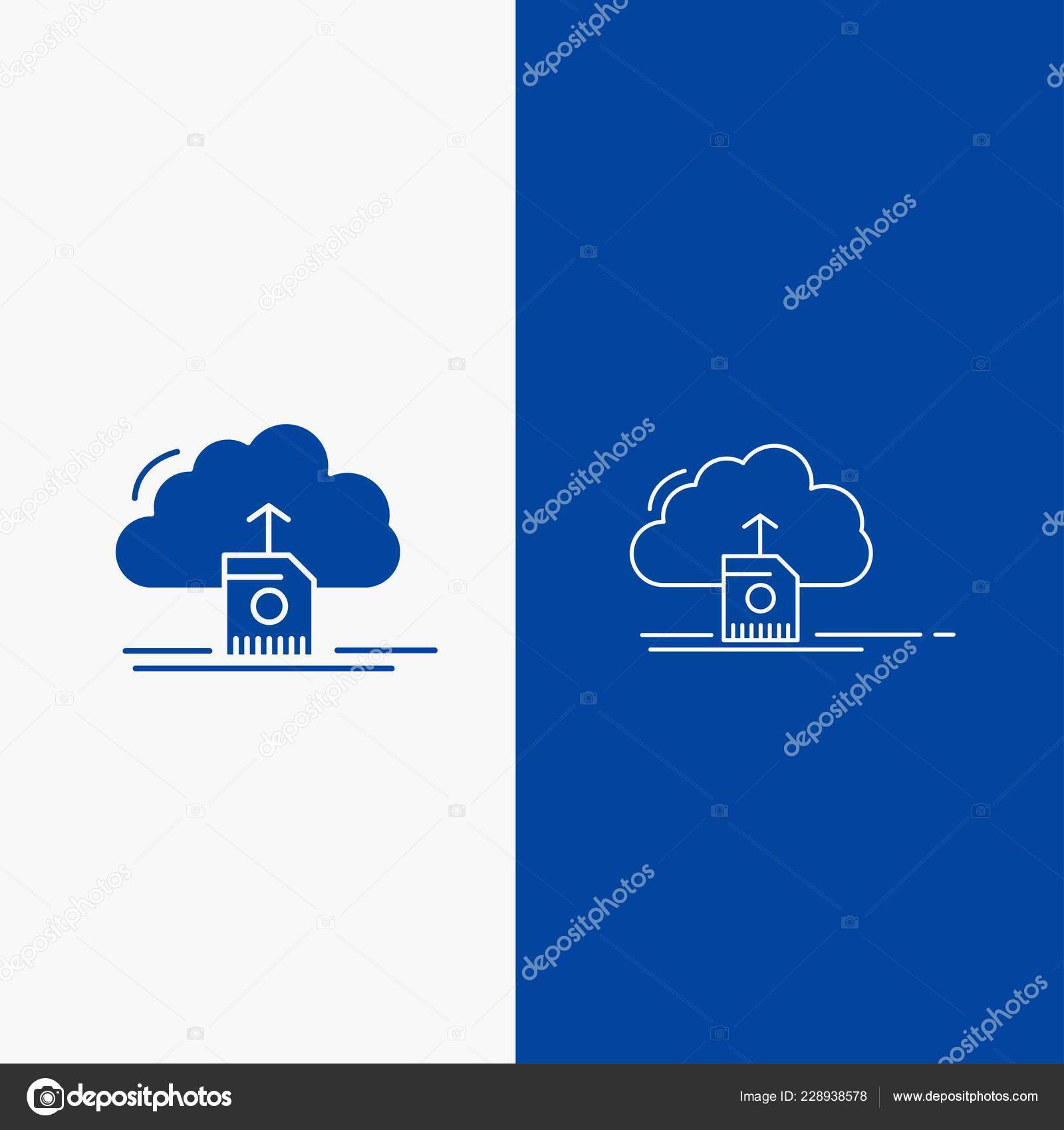 Cloud Upload Data Computing Line Glyph Web Button Blue Color Stock Vector by ©Flatart 228938578