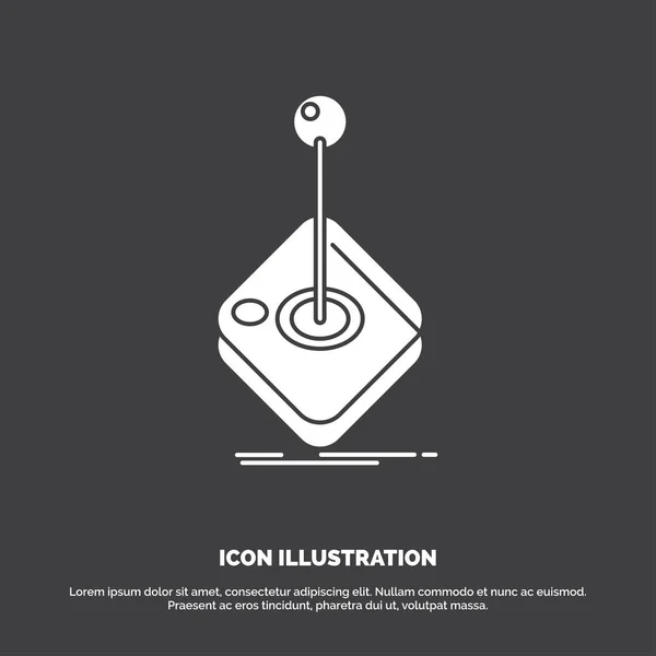 Arcade Game Gaming Joystick Stick White Line Icon Circle Background ...