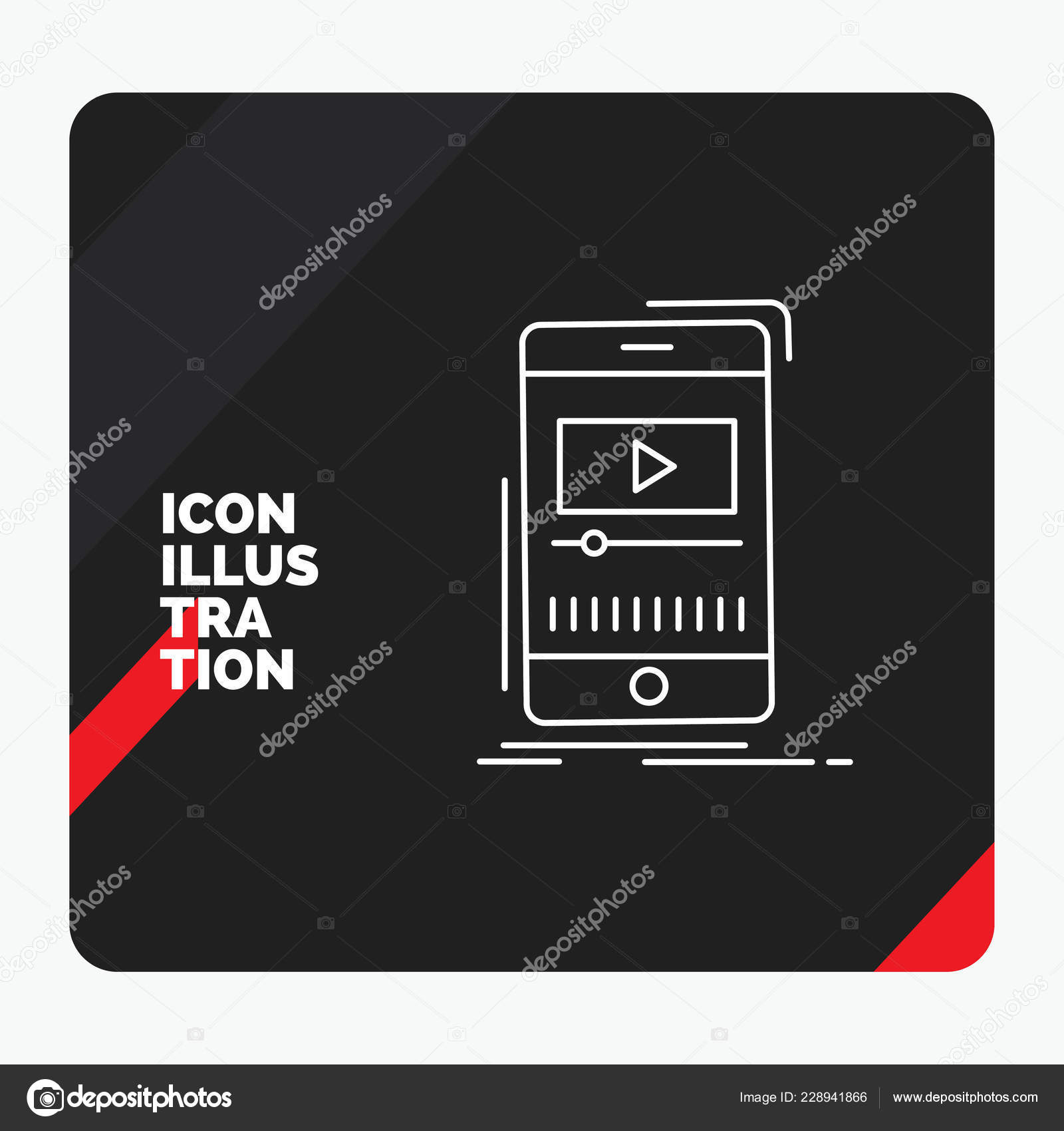 Red Black Creative Presentation Background Media Music Player Video ...