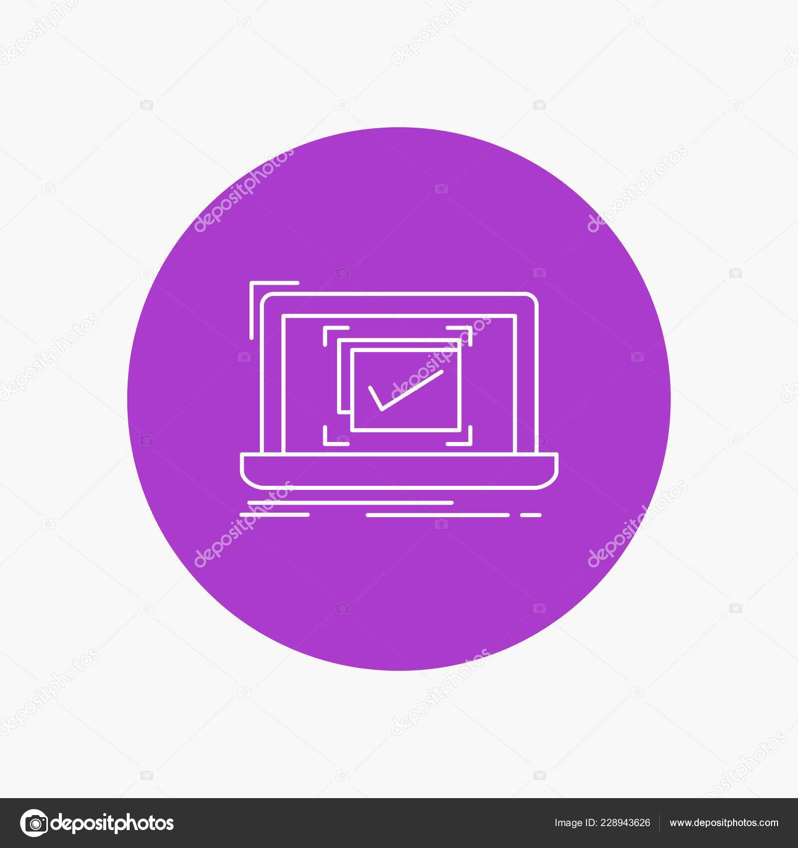 System Monitoring Checklist Good White Line Icon Circle Background ...