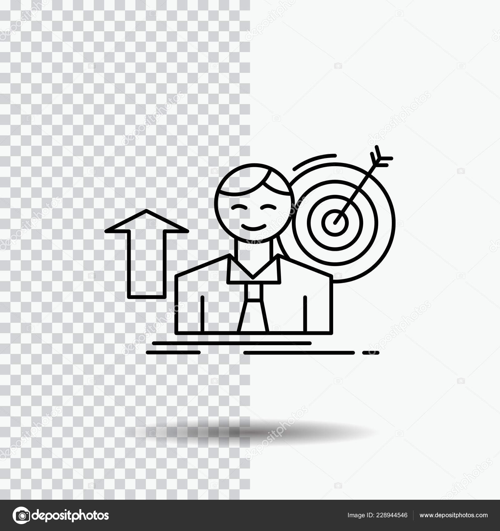 Success User Target Achieve Growth Line Icon Transparent Background ...