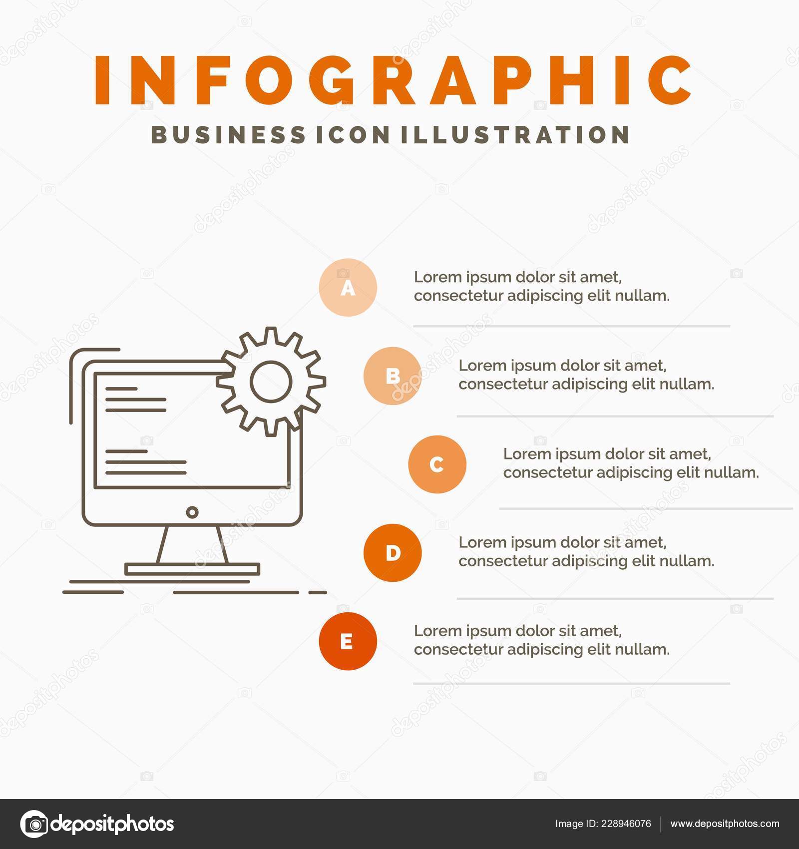 Internet Layout Page Site Static Infographics Template Website Presentation Line Stock Vector by ...