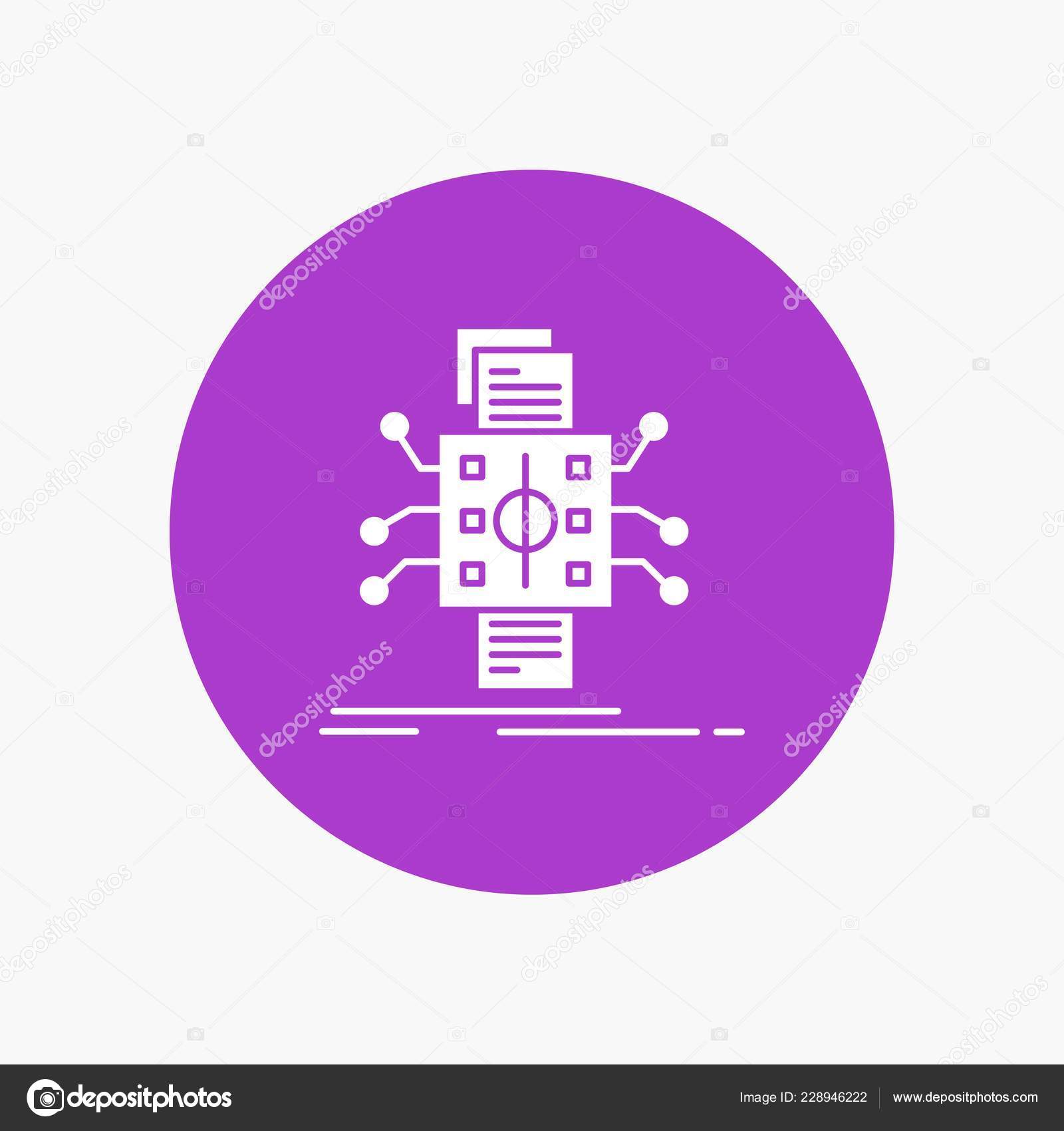 Analysis Data Datum Processing Reporting White Glyph Icon Circle Vector Stock Vector by ©Flatart ...