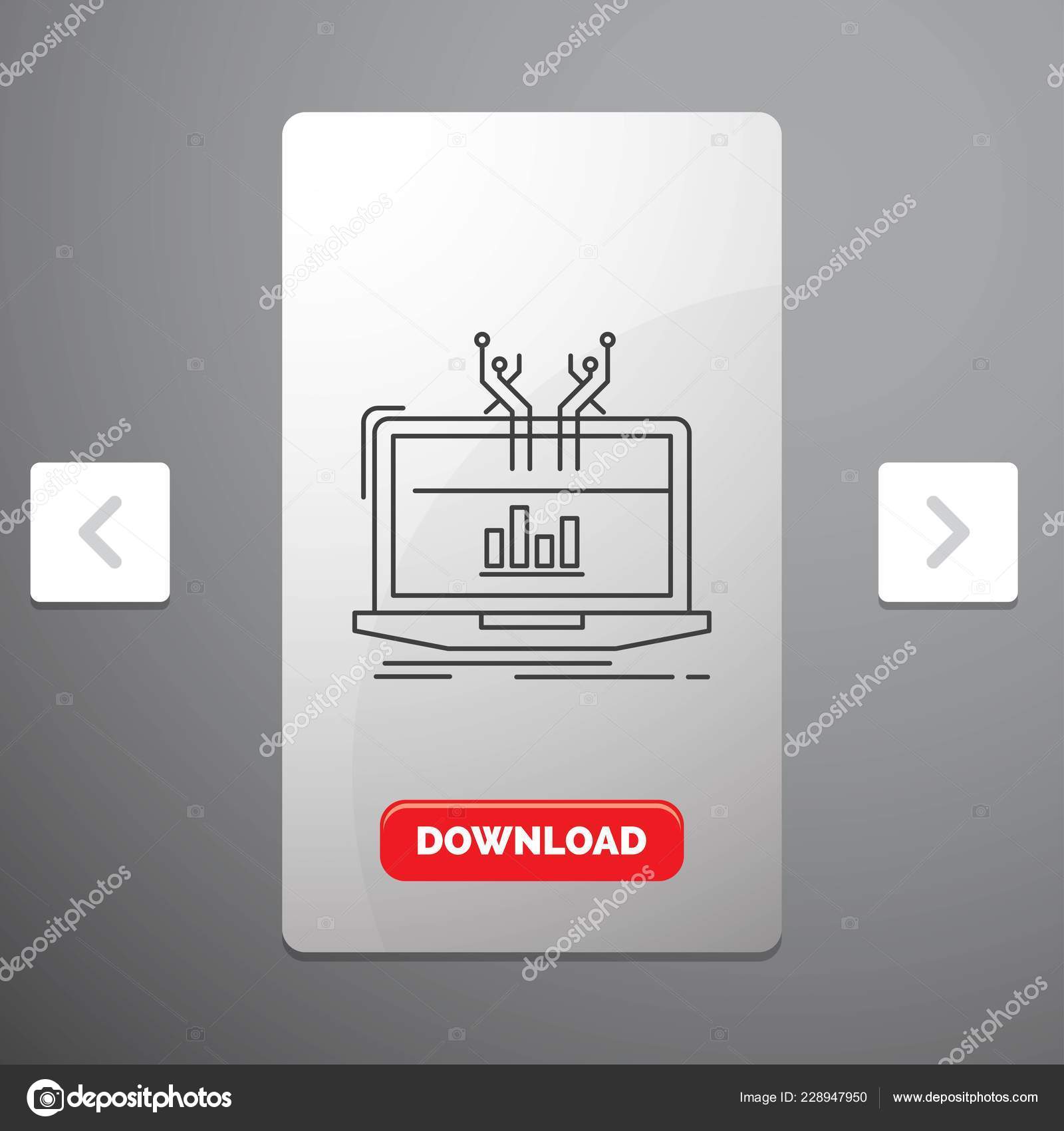 Analysis Analytical Management Online Platform Line Icon Carousal Pagination Slider Stock Vector ...