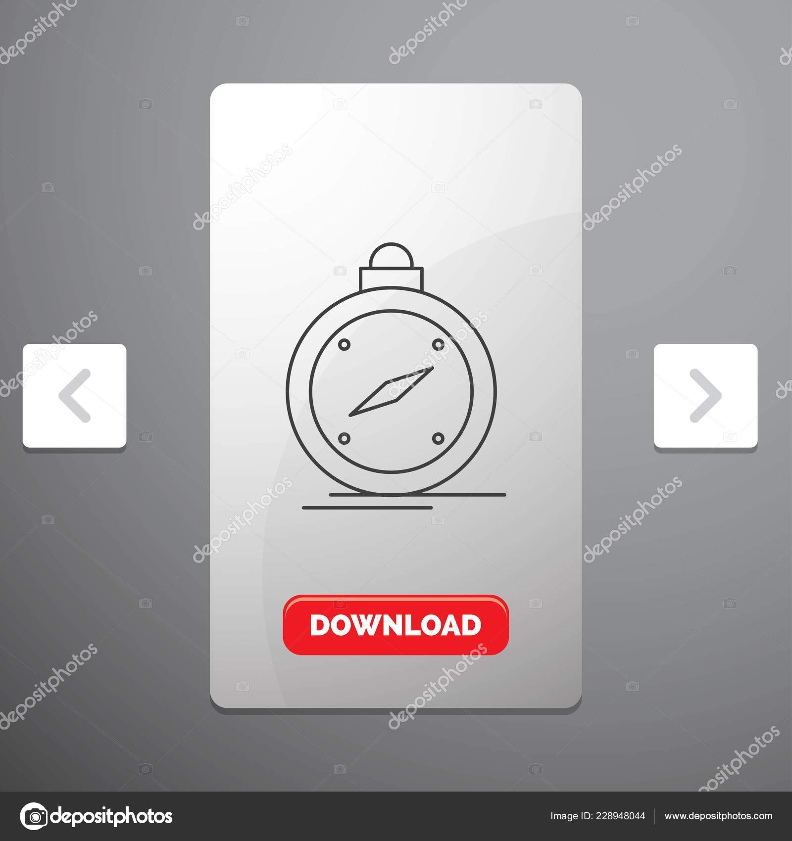 Compass Direction Navigation Gps Location Line Icon Carousal Pagination ...