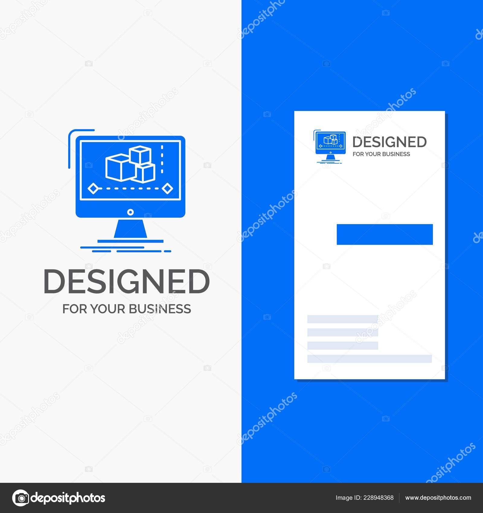 Business Logo Animation Computer Editor Monitor Software Vertical Blue ...