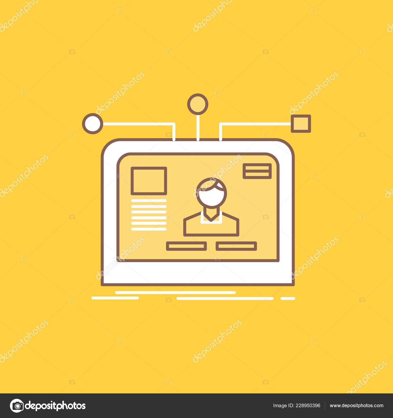Interface Website User Layout Design Flat Line Filled Icon Beautiful Stock Vector Image by ...