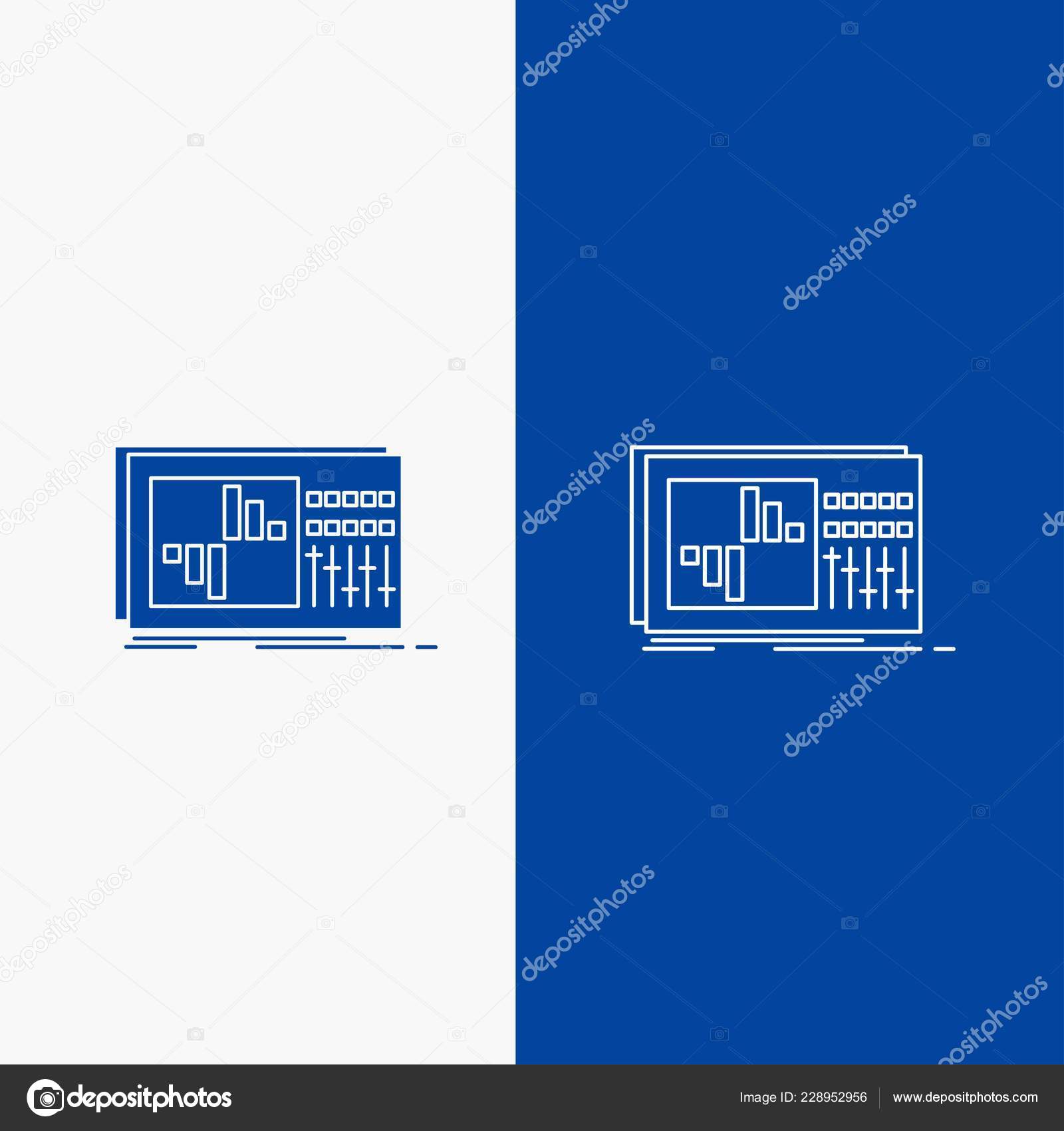 Control Equalizer Equalization Sound Studio Line Glyph Web Button Blue Stock Vector by ©Flatart ...