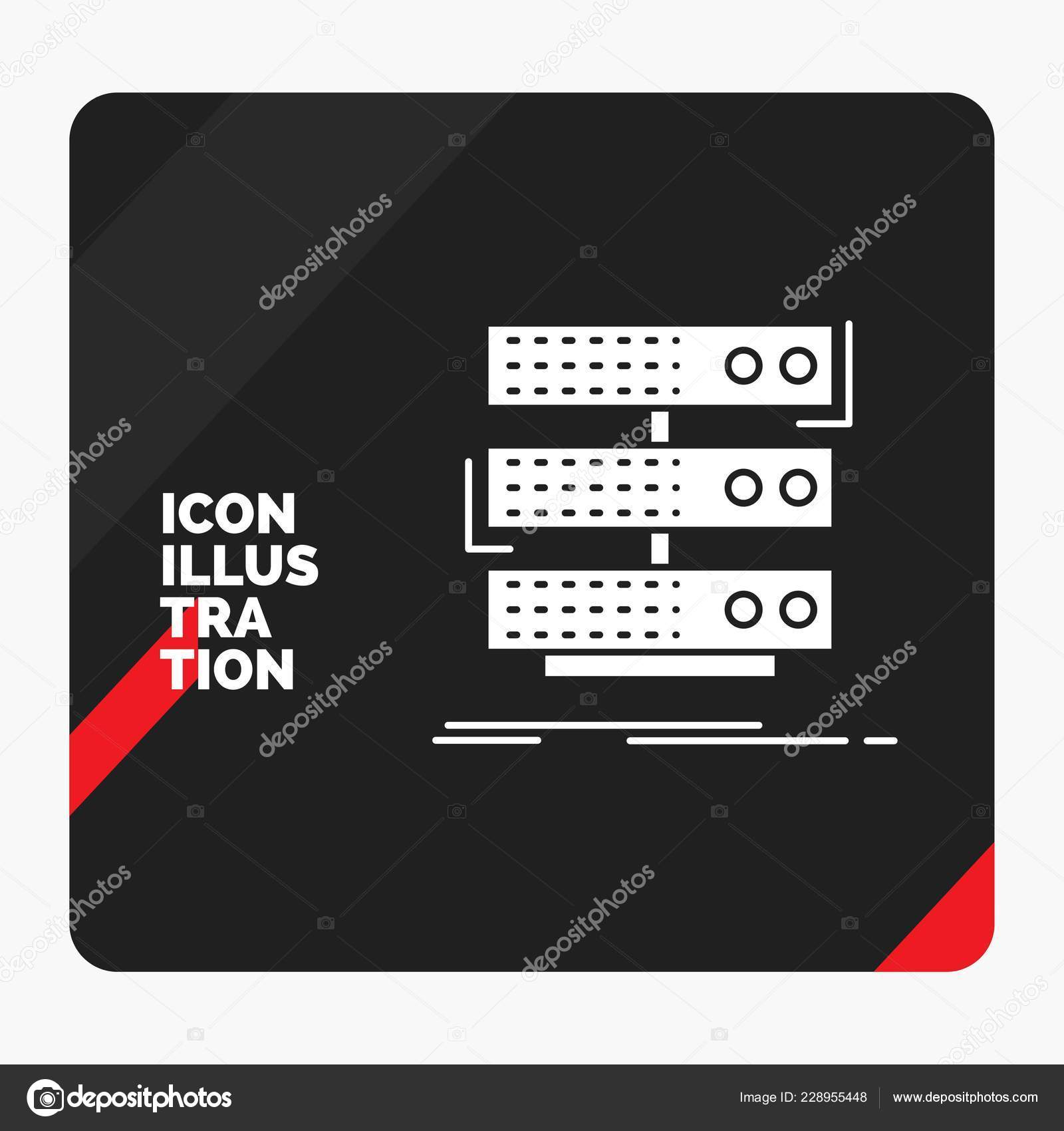Red Black Creative Presentation Background Server Storage Rack Database Data Stock Vector By