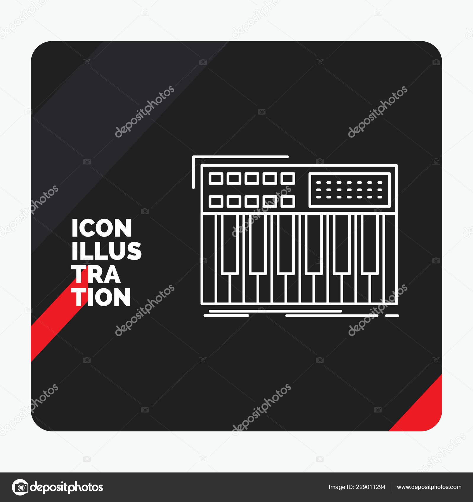 Red Black Creative Presentation Background Synth Keyboard Midi ...