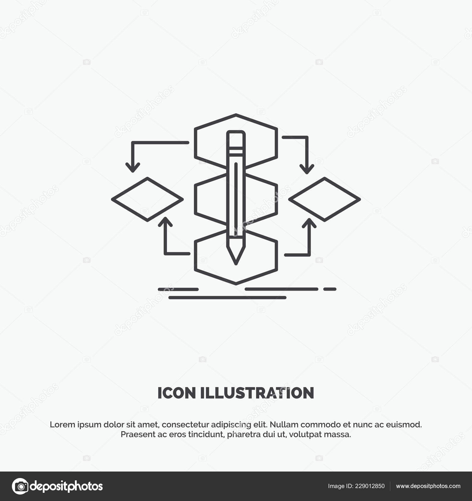 Algorithm Design Method Model Process Icon Line Vector Gray Symbol ... Algorithm Design Method Model Process Icon Line Vector Gray Symbol ...