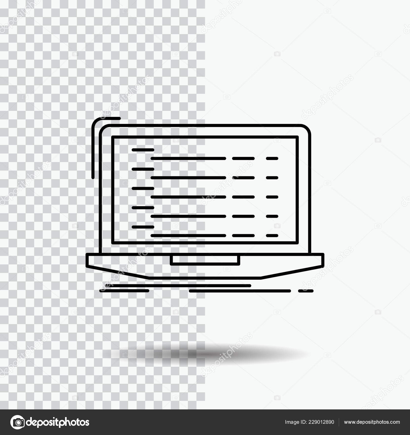 Api App Coding Developer Laptop Line Icon Transparent Background Black Stock Vector by ©Flatart ...