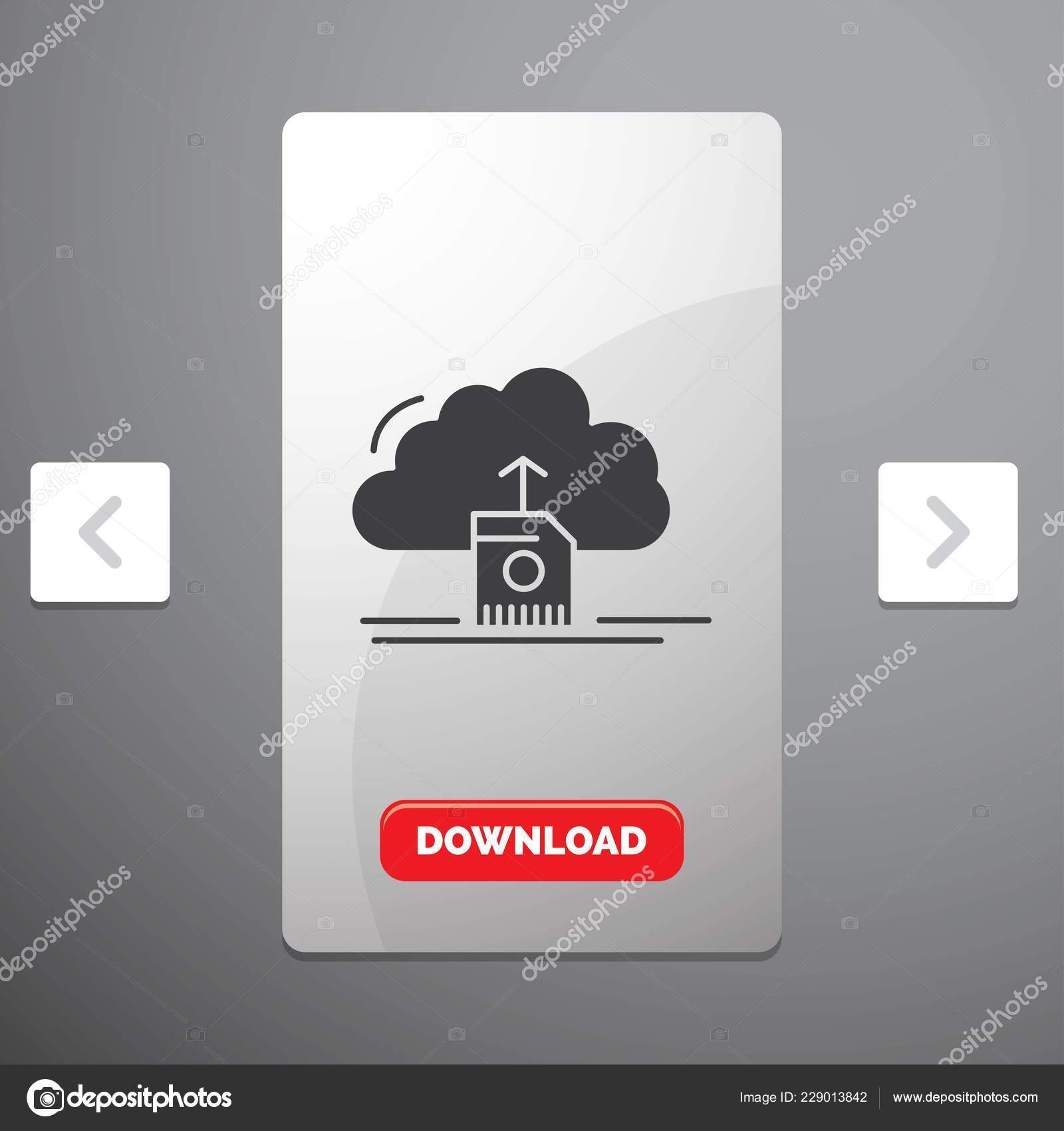 Cloud Upload Data Computing Glyph Icon Carousal Pagination Slider Design Stock Vector Image by ...