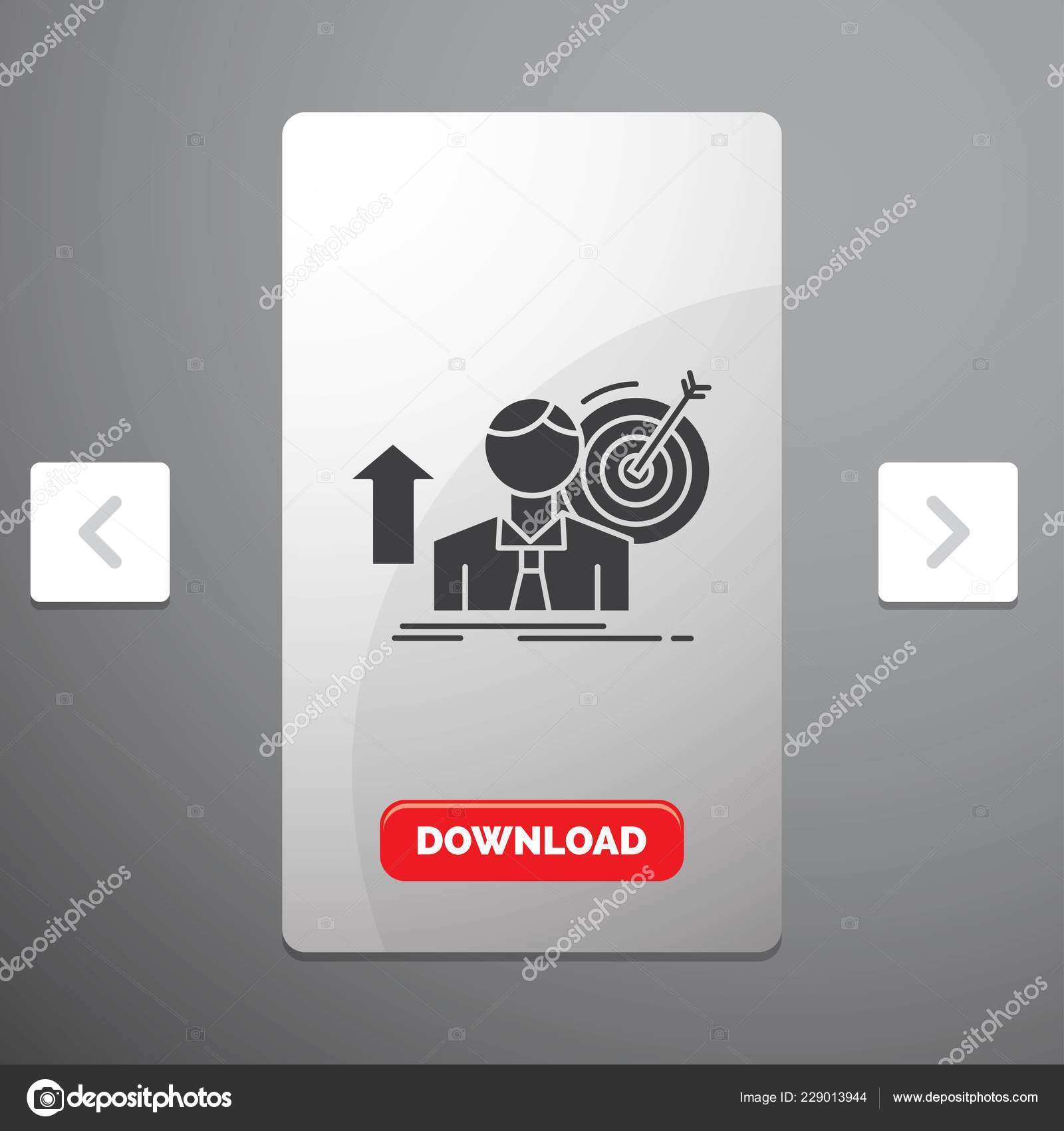 Success User Target Achieve Growth Glyph Icon Carousal Pagination ...