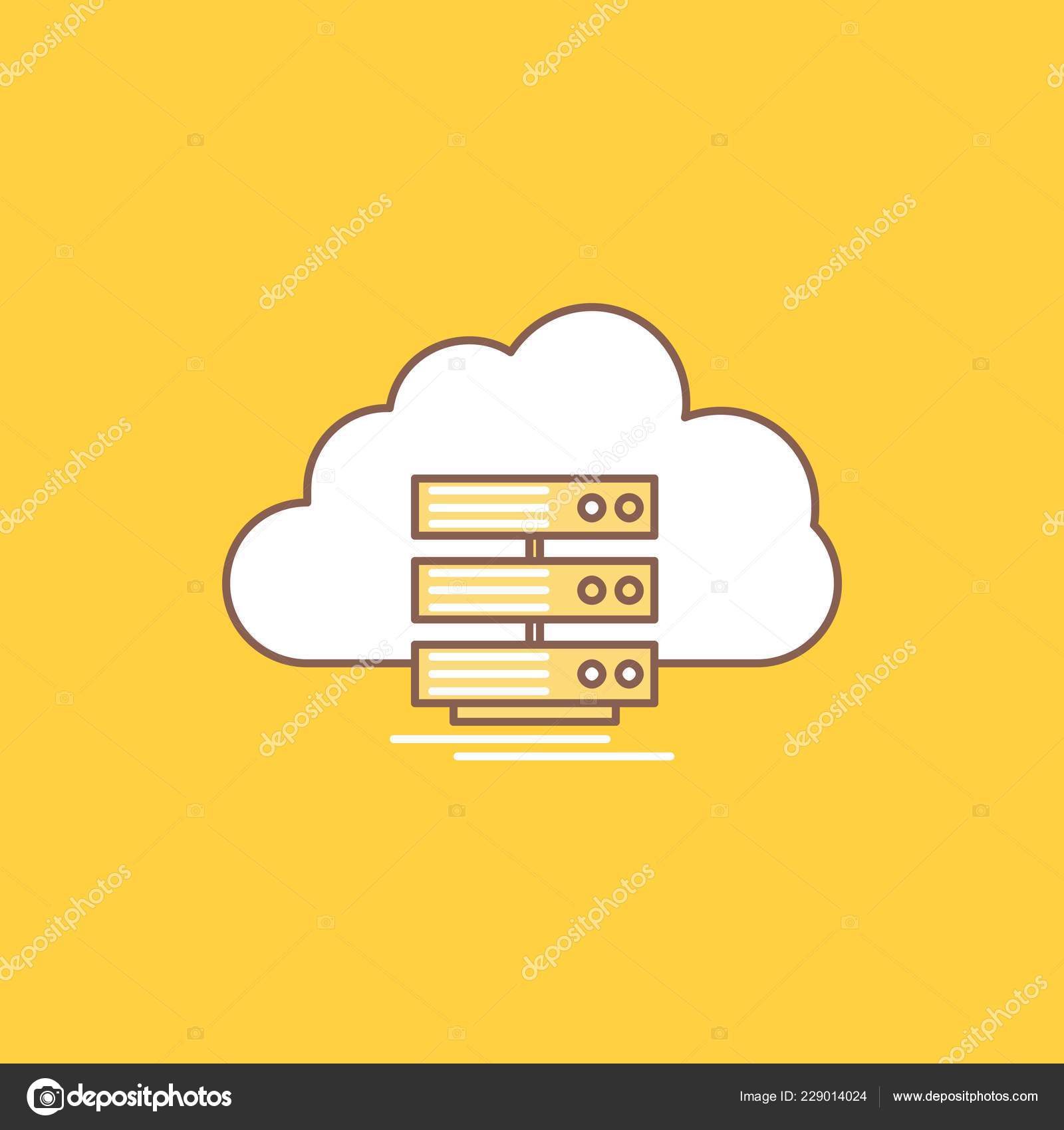Cloud Storage Computing Data Flow Flat Line Filled Icon Beautiful Stock Vector Image by ©Flatart ...