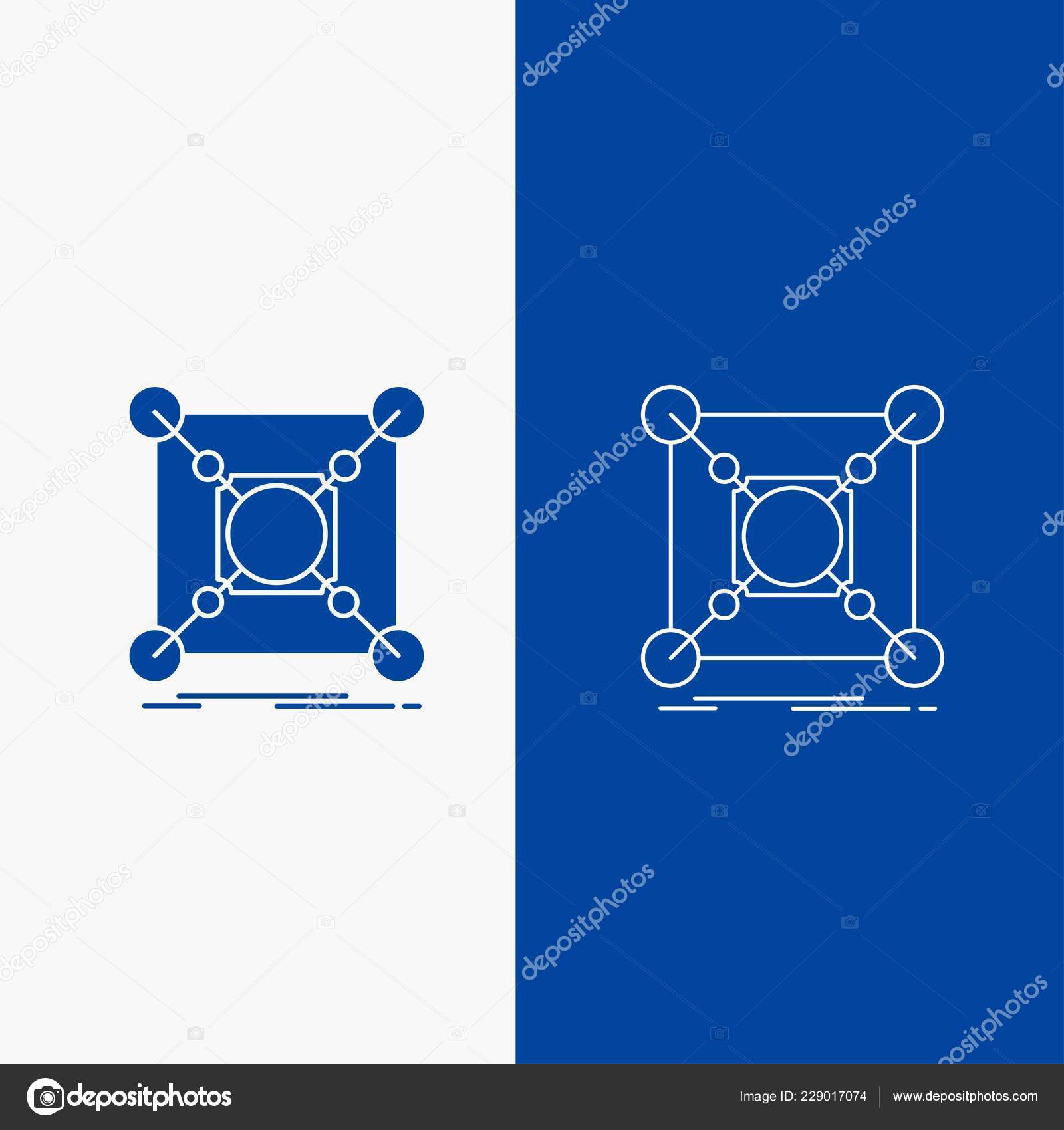 Base Center Connection Data Hub Line Glyph Web Button Blue Stock Vector Image by ©Flatart #229017074