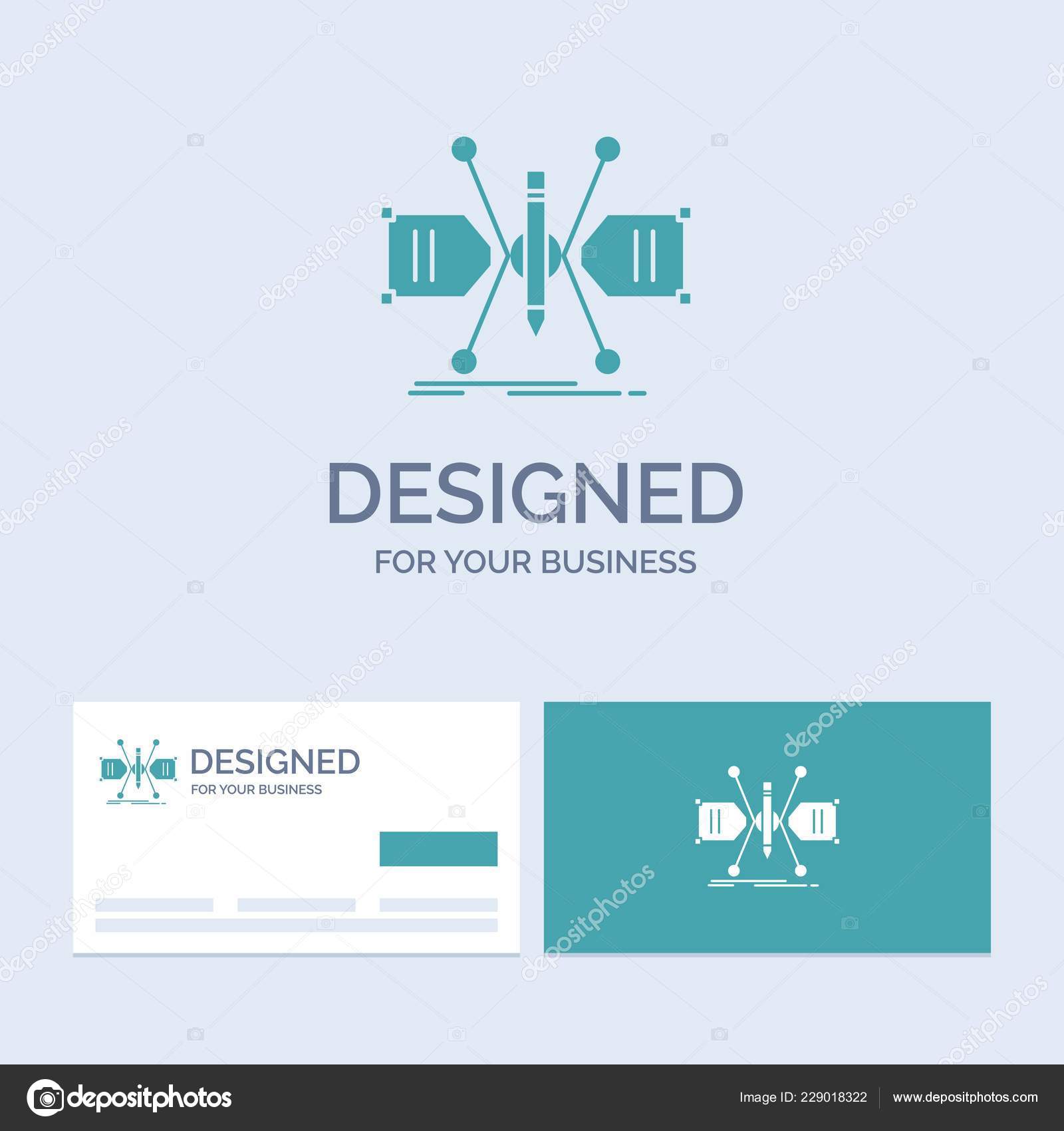 Architect Constructing Grid Sketch Structure Business Logo Glyph Icon Symbol Stock Vector Image ...