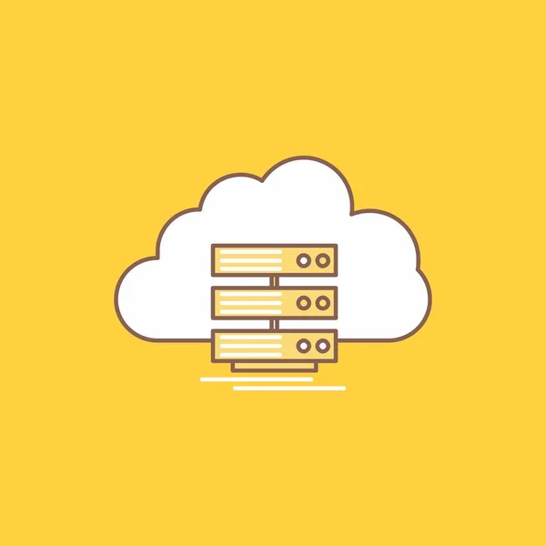 Cloud, storage, computing, data, flow Flat Color Icon Vector Stock ...